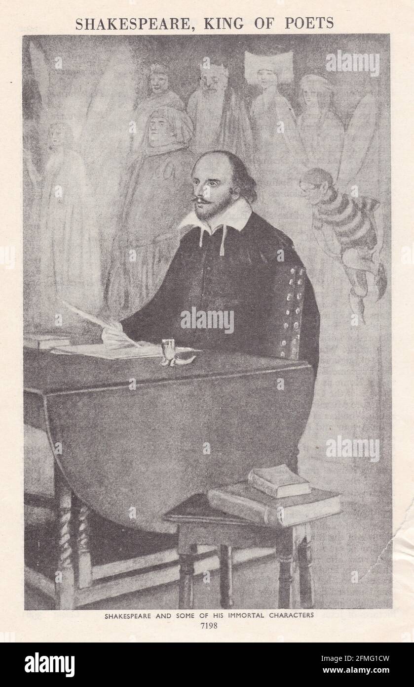 Shakespeare and some of his immortal characters Stock Photo - Alamy