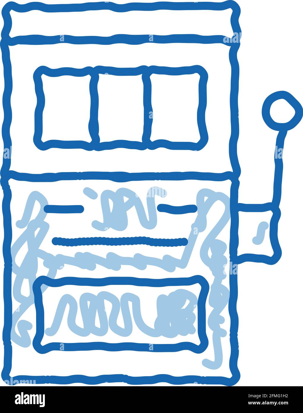 Slot Machine doodle icon hand drawn illustration Stock Vector Image ...