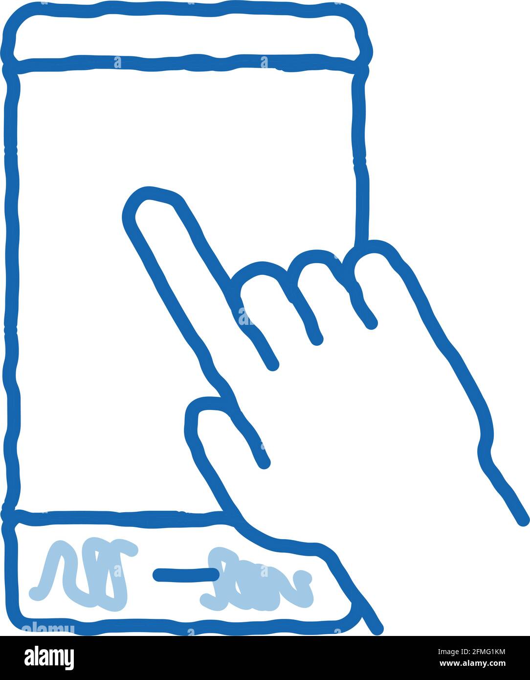 Hand Push Phone doodle icon hand drawn illustration Stock Vector Image ...