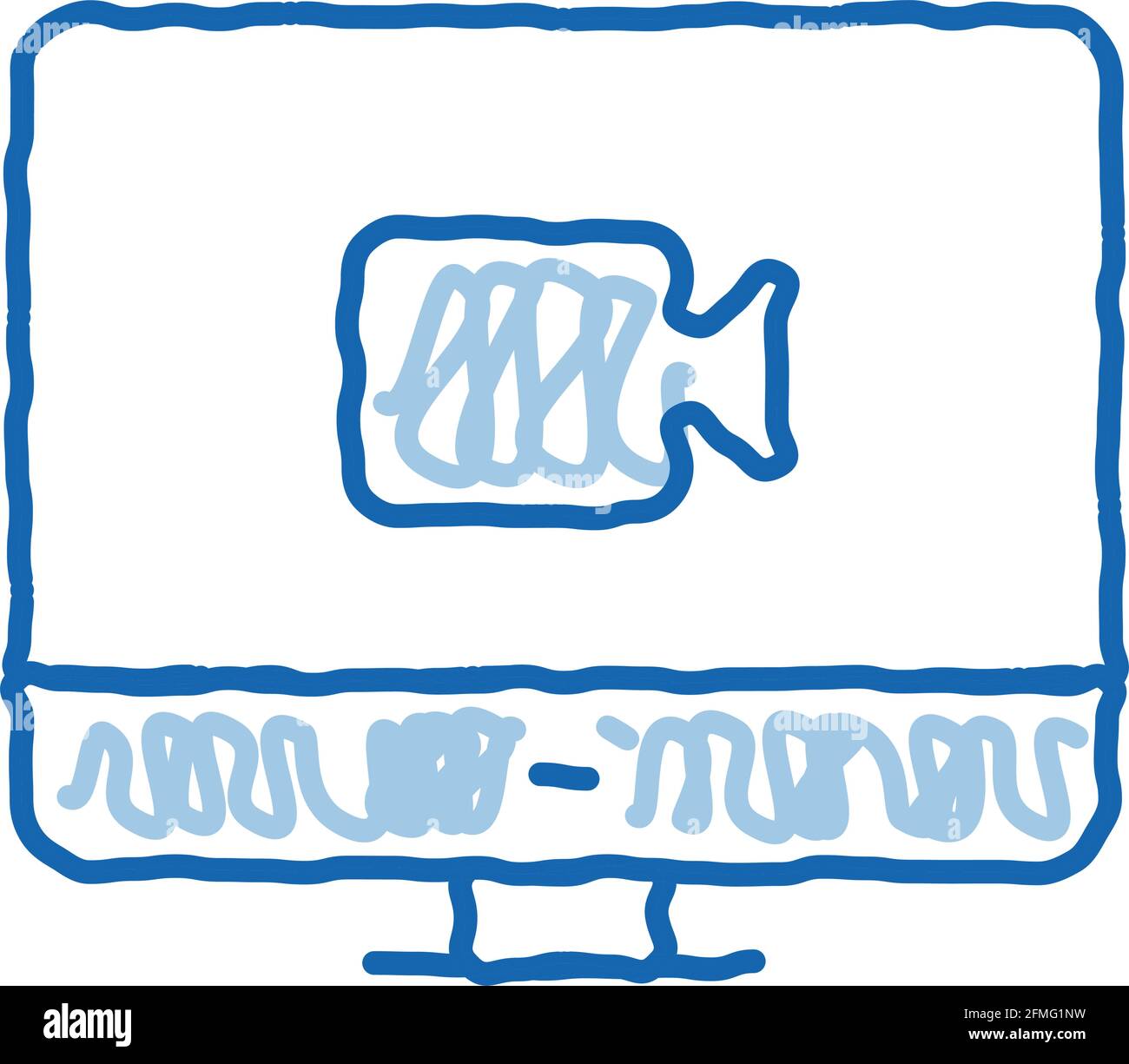 Video On Display doodle icon hand drawn illustration Stock Vector Image ...