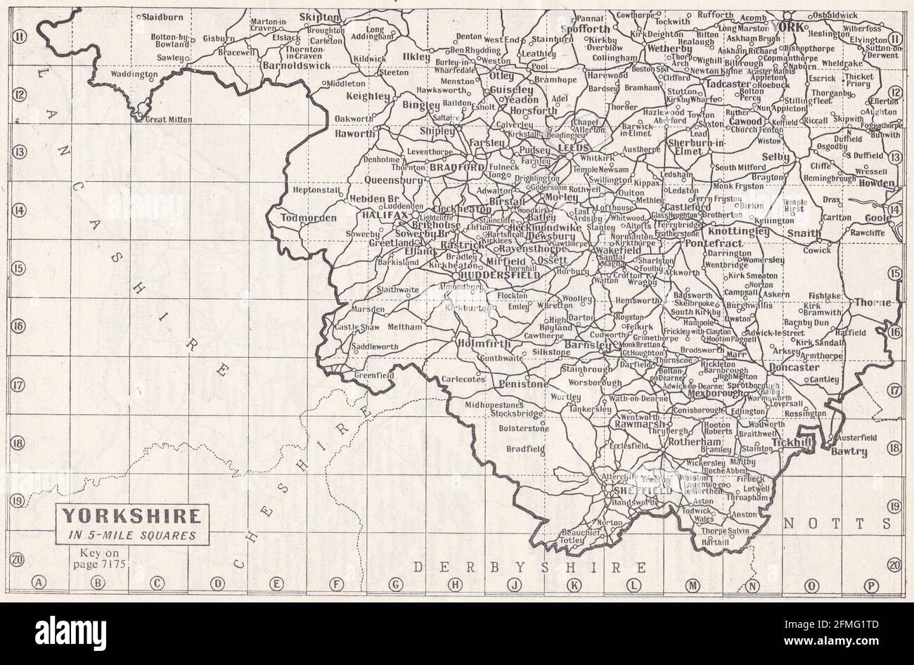Yorkshire map 1930s hi-res stock photography and images - Alamy
