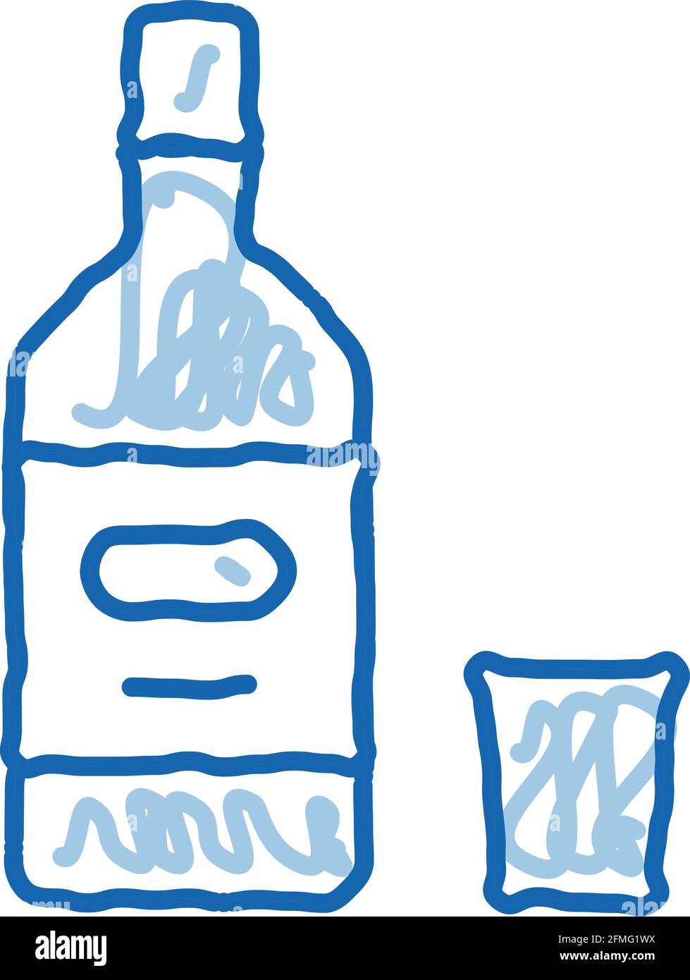 Alcohol Bottle doodle icon hand drawn illustration Stock Vector Image ...