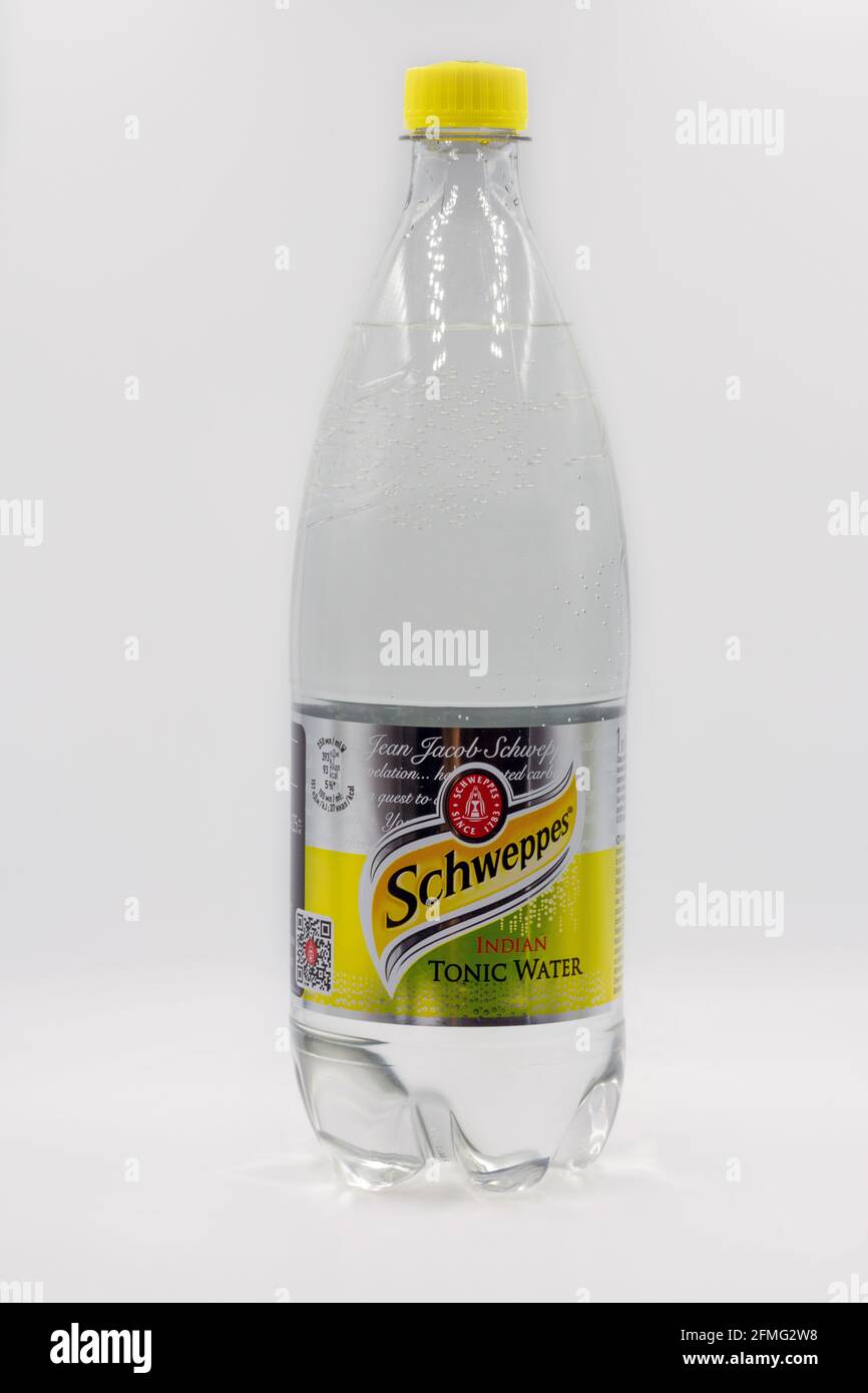 KYIV, UKRAINE - MARCH 27, 2021: Schweppes Indian Tonic Water original ...