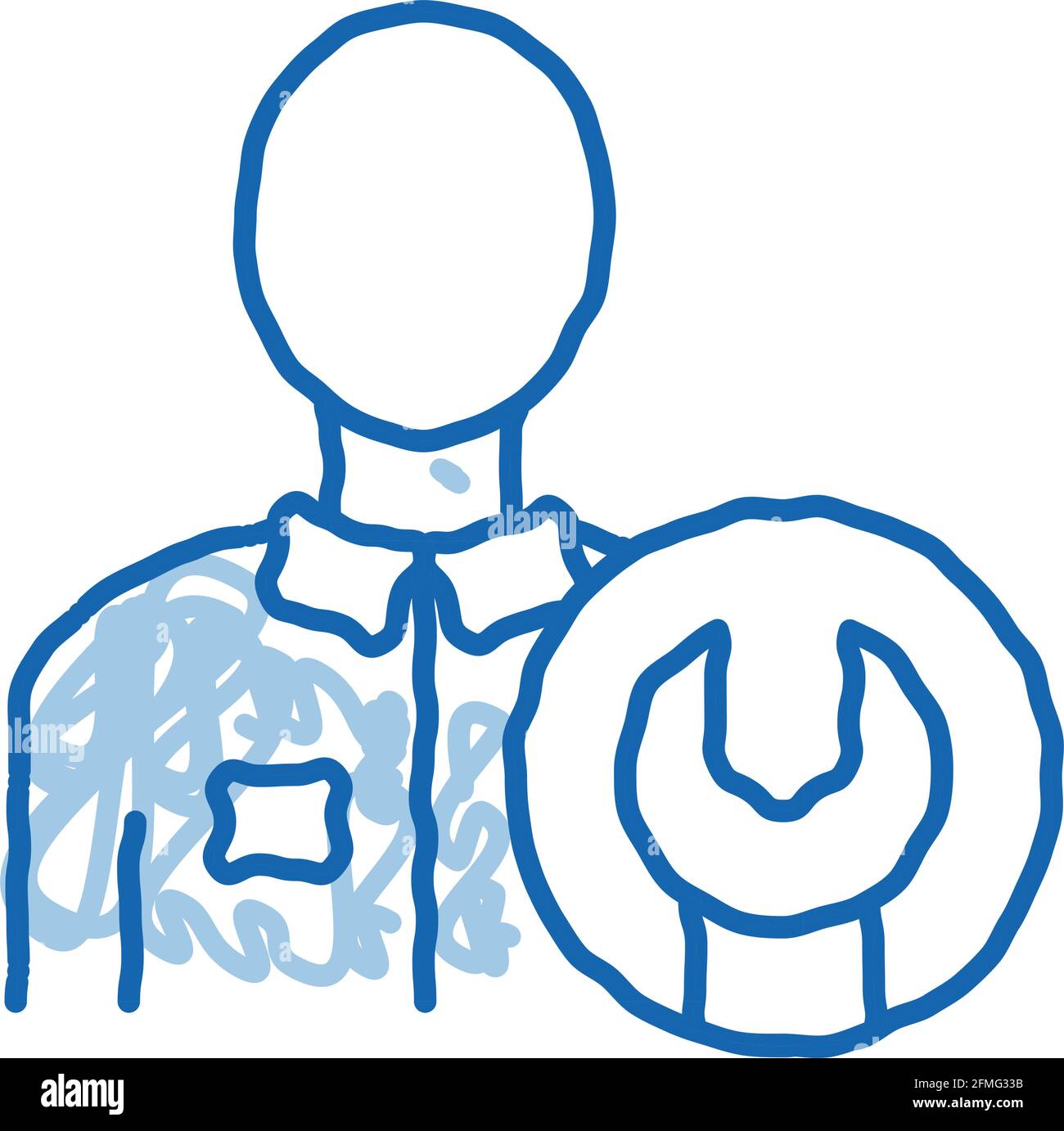 Mechanic Wrench doodle icon hand drawn illustration Stock Vector Image ...