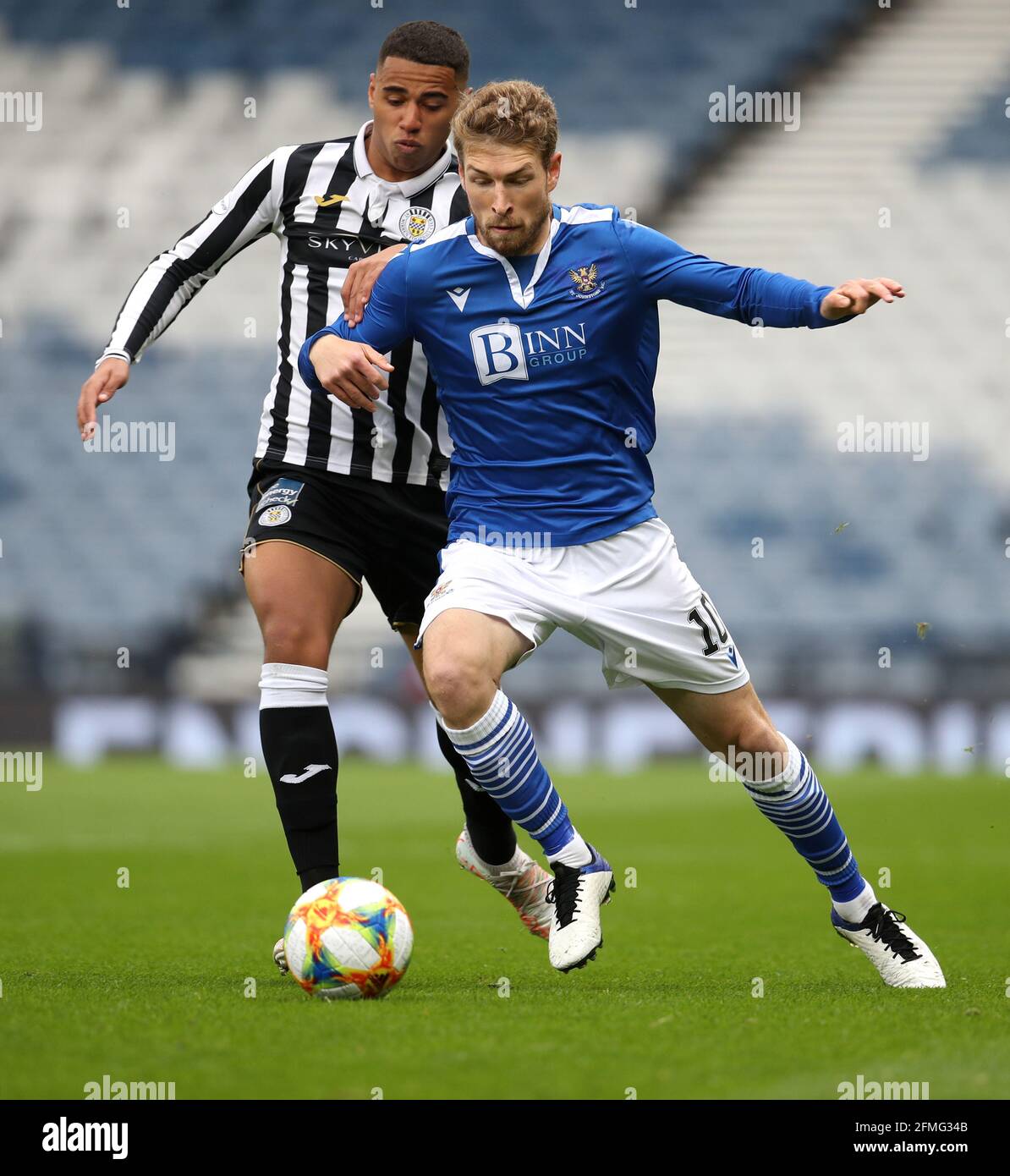 St Mirren's Ethan Erhahon (left) and St Johnstone's David Wotherspoon ...
