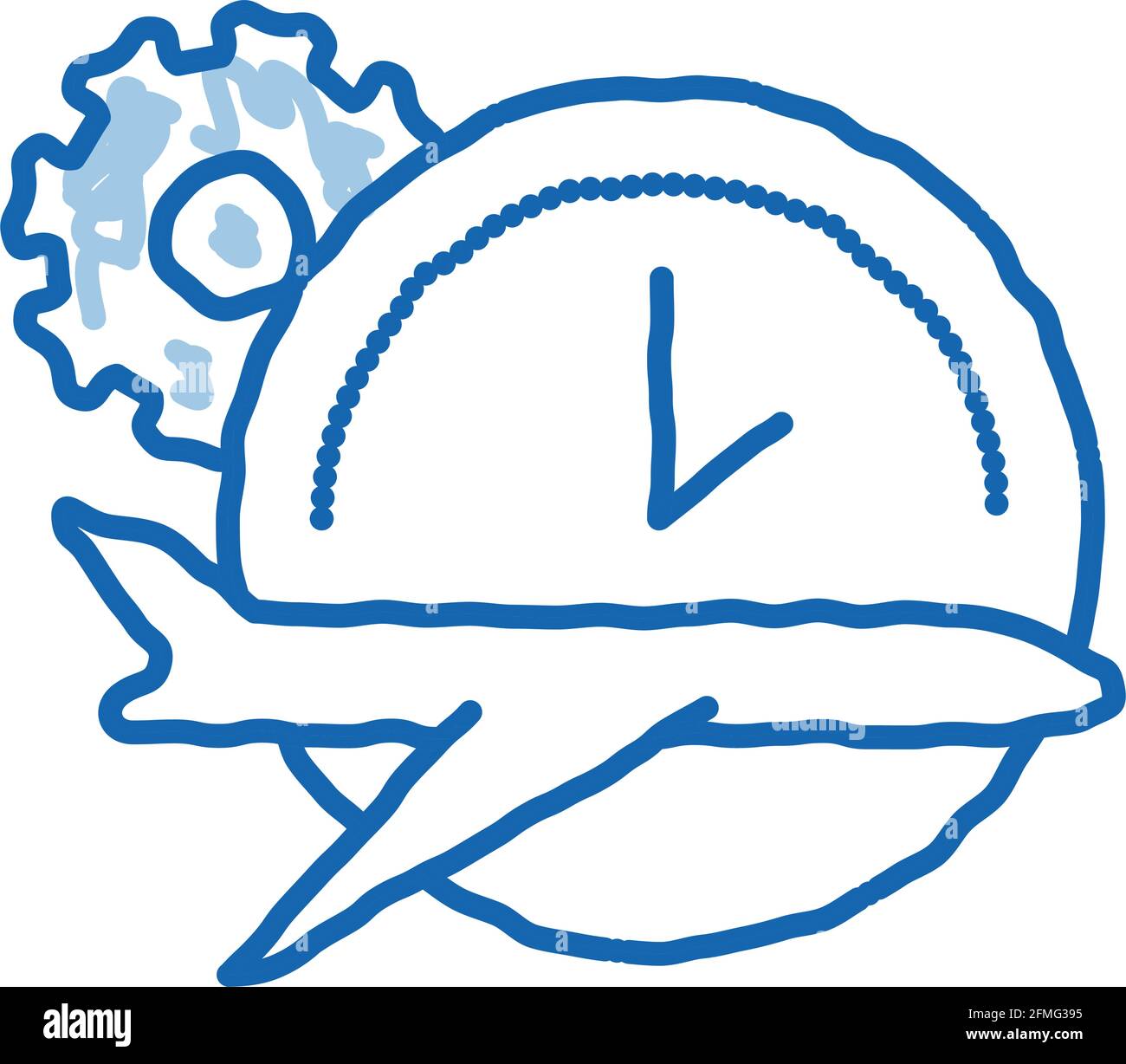 Plane Watch Gear doodle icon hand drawn illustration Stock Vector Image ...