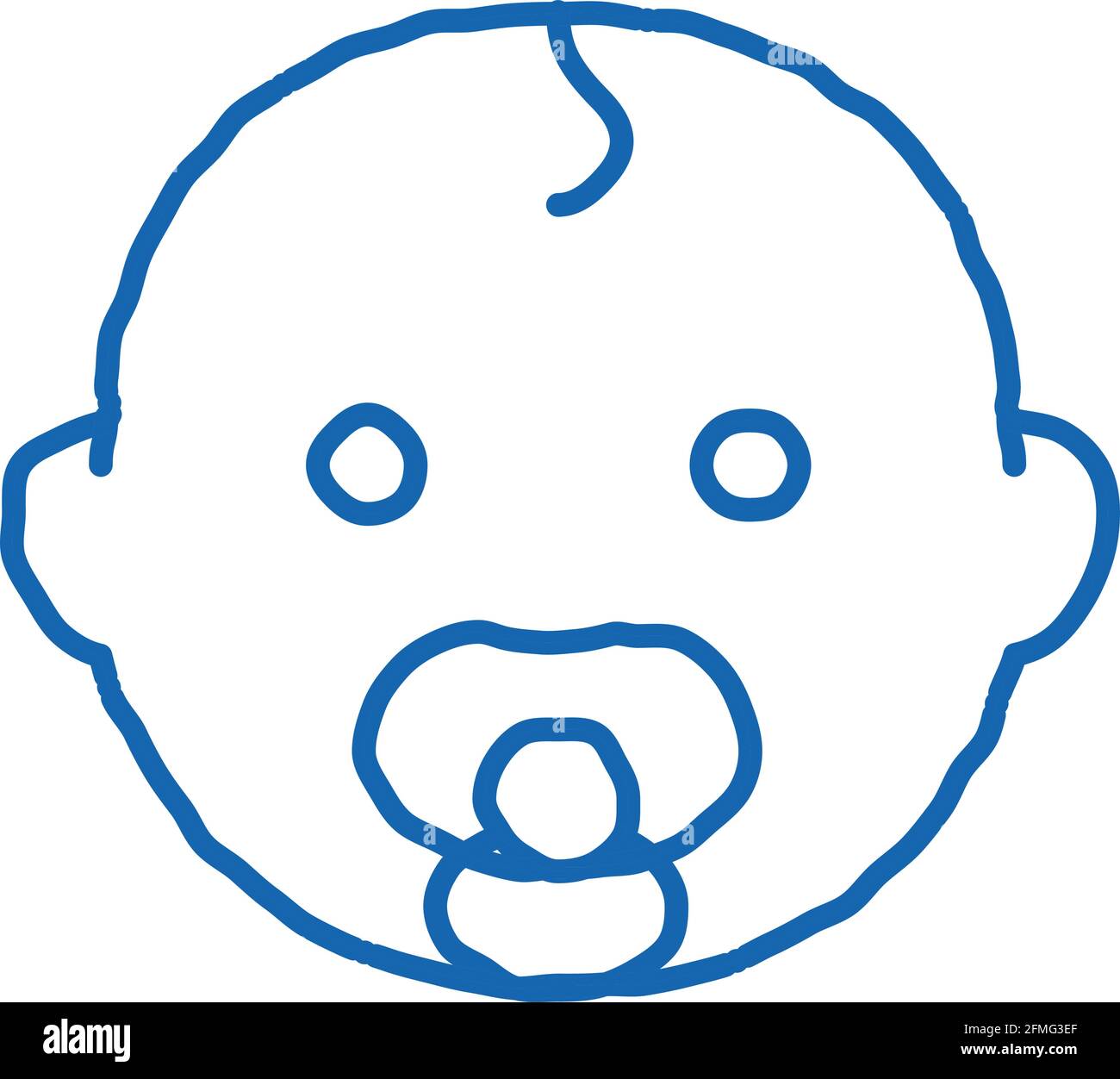 Baby Child Head doodle icon hand drawn illustration Stock Vector Image ...
