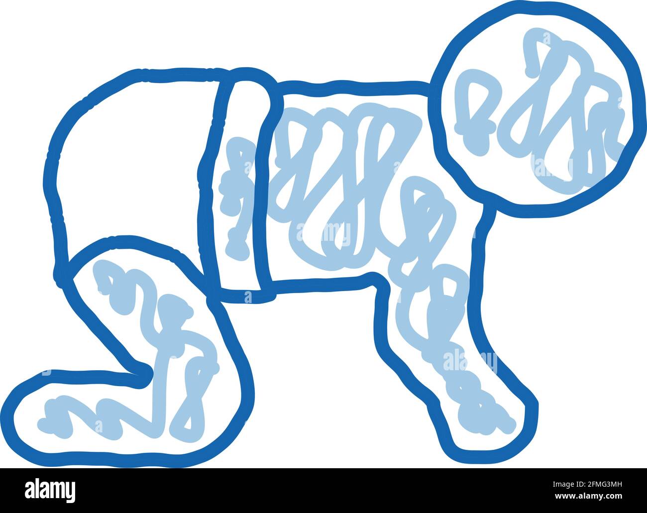 Baby Creeping doodle icon hand drawn illustration Stock Vector Image ...