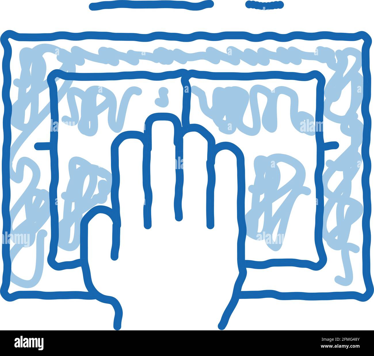 Hand Scanning doodle icon hand drawn illustration Stock Vector Image ...