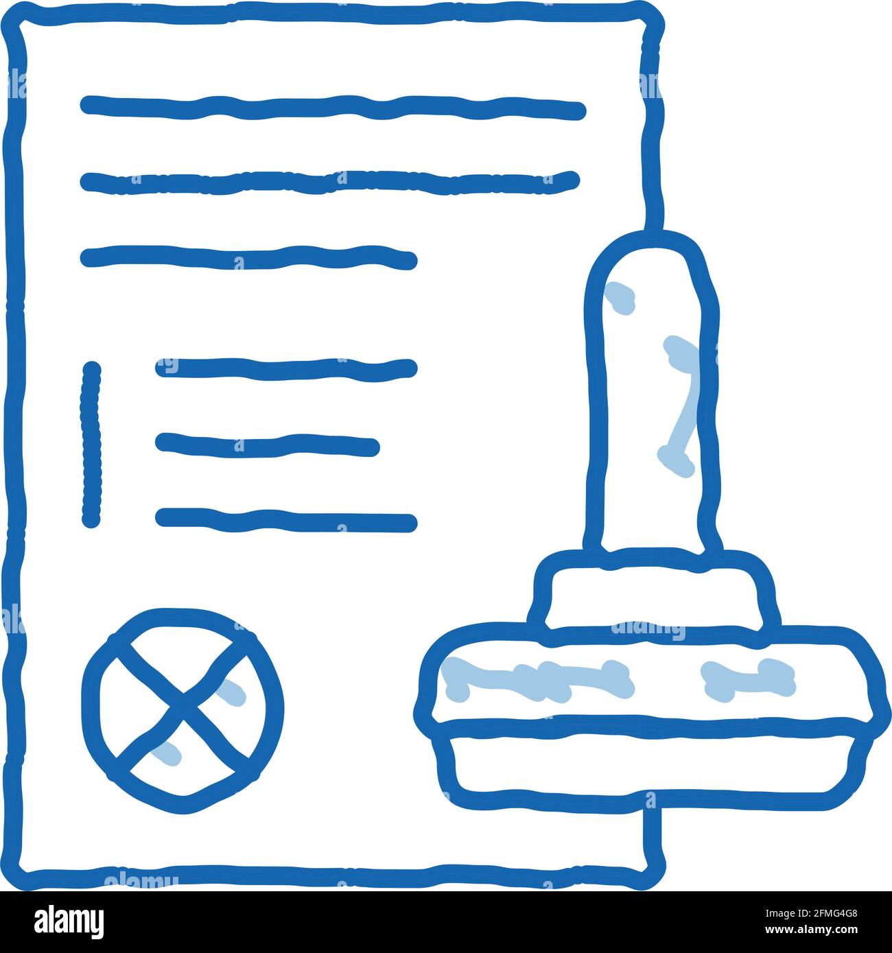 List Denial Stamp doodle icon hand drawn illustration Stock Vector ...