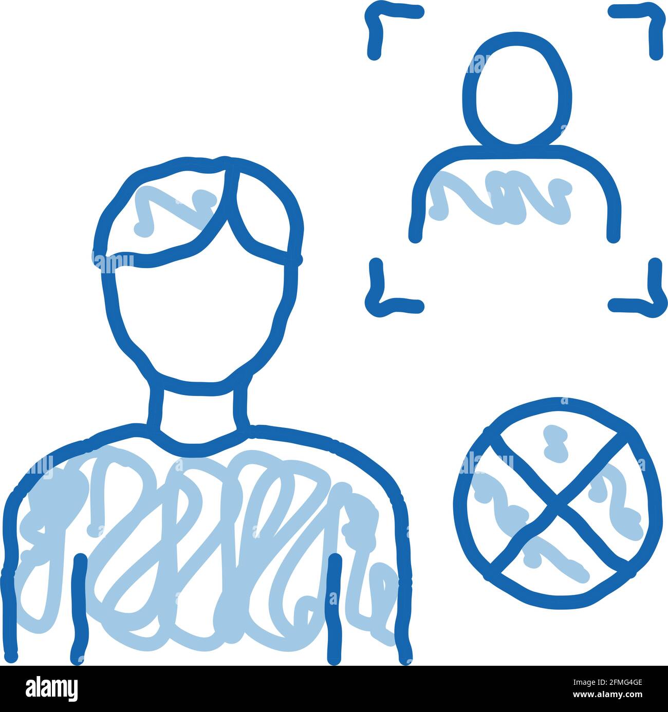 Fake Man Identity doodle icon hand drawn illustration Stock Vector ...