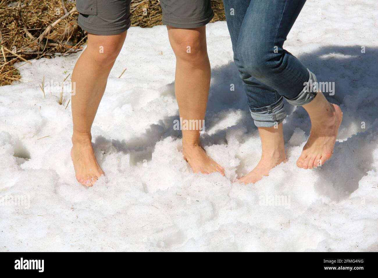 Barefoot snow hi-res stock photography and images - Alamy