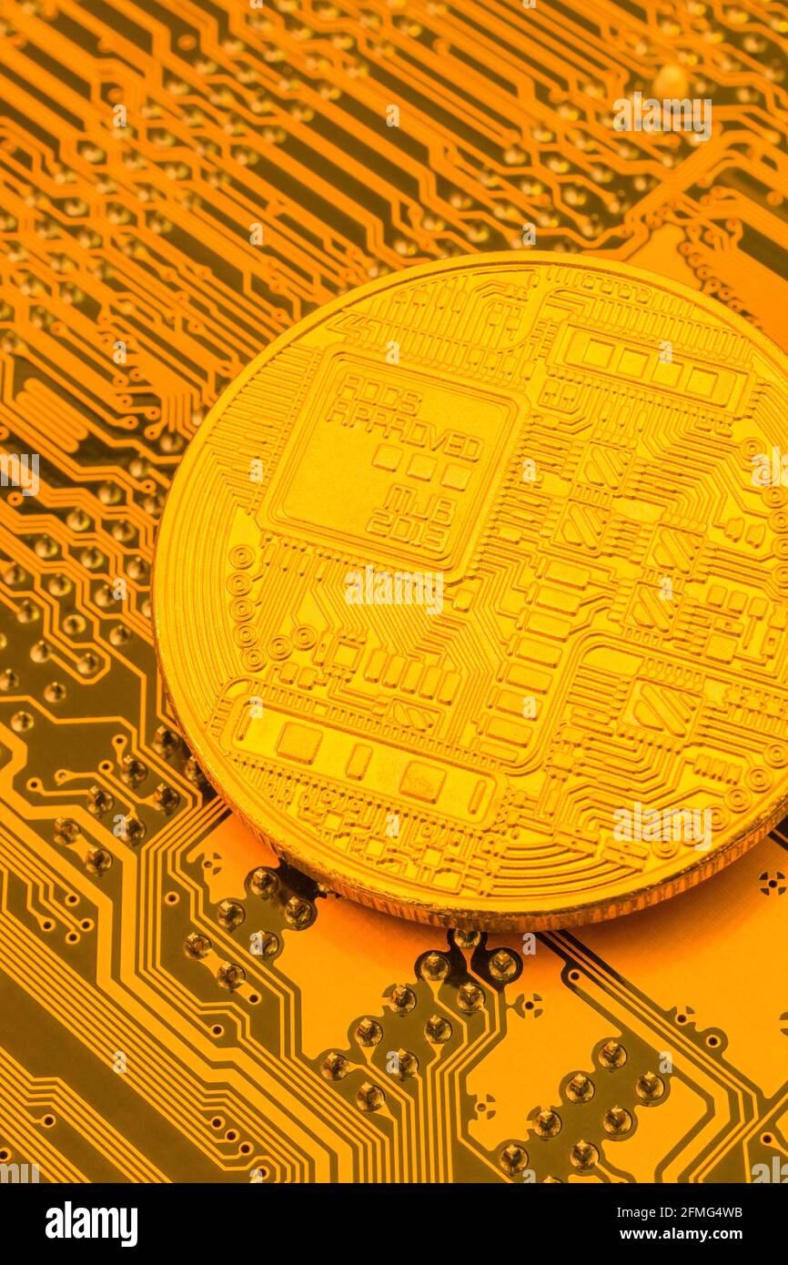 Bitcoin circuitboard hi-res stock photography and images - Alamy