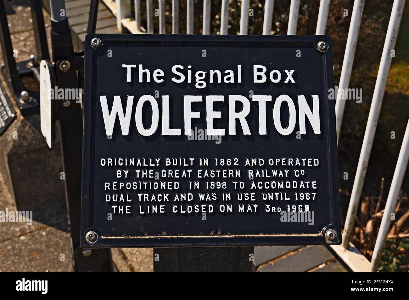 Wolferton Signal Box Plaque, Sandringham, Norfolk, UK Stock Photo - Alamy