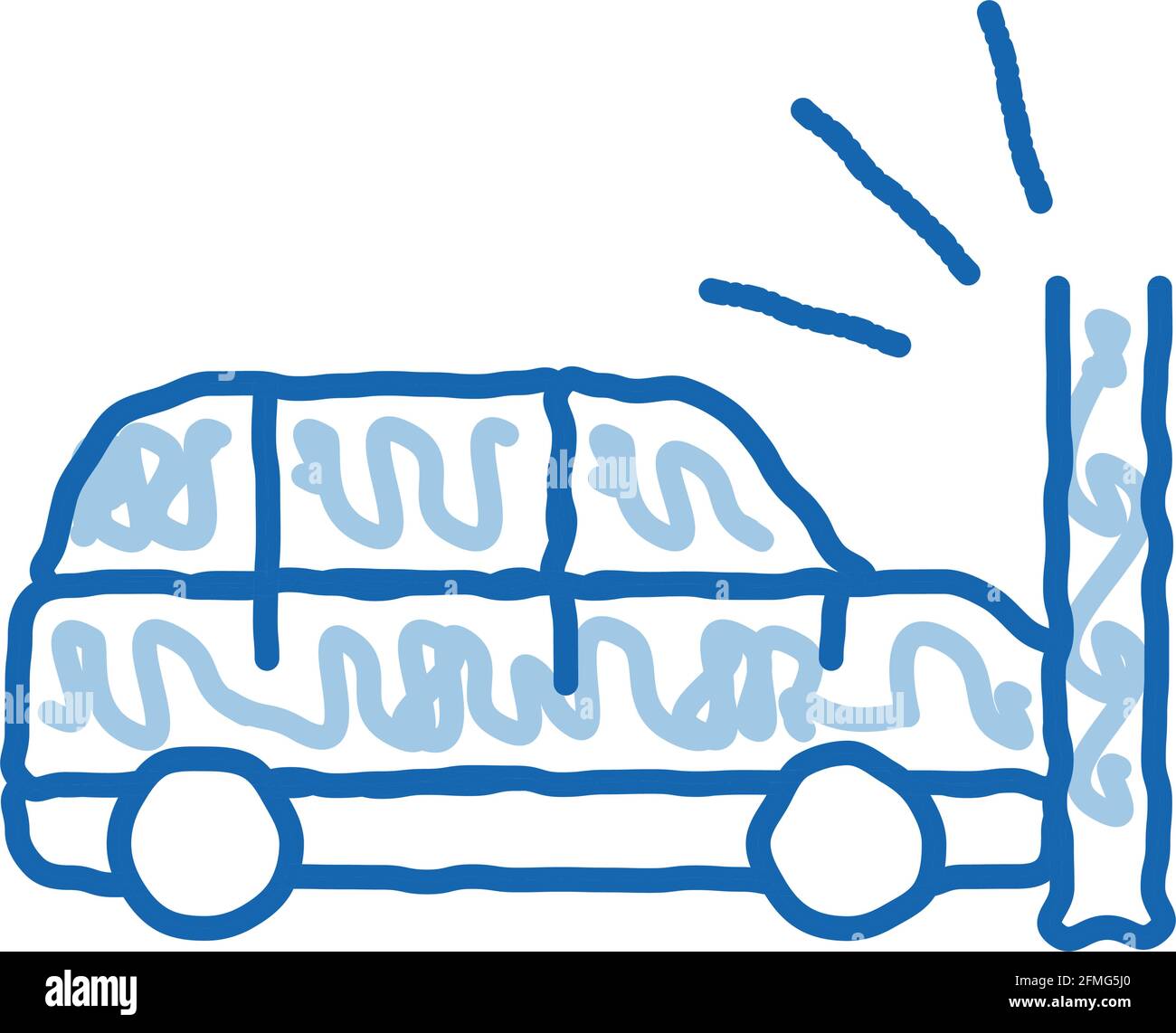 Crash Car Wall doodle icon hand drawn illustration Stock Vector Image ...