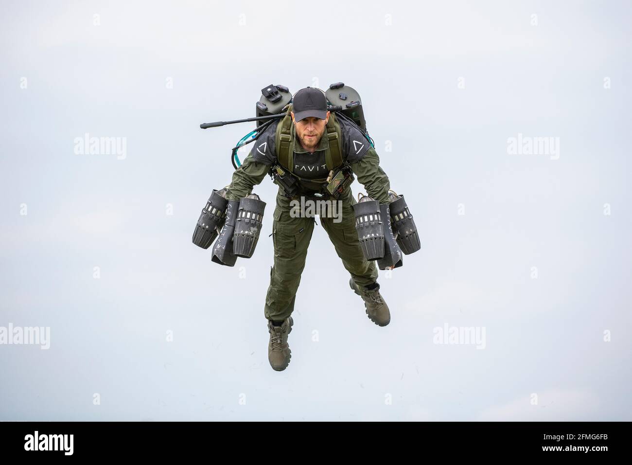 Richard Browning, founder of Gravity Industries, takes flight in his ...