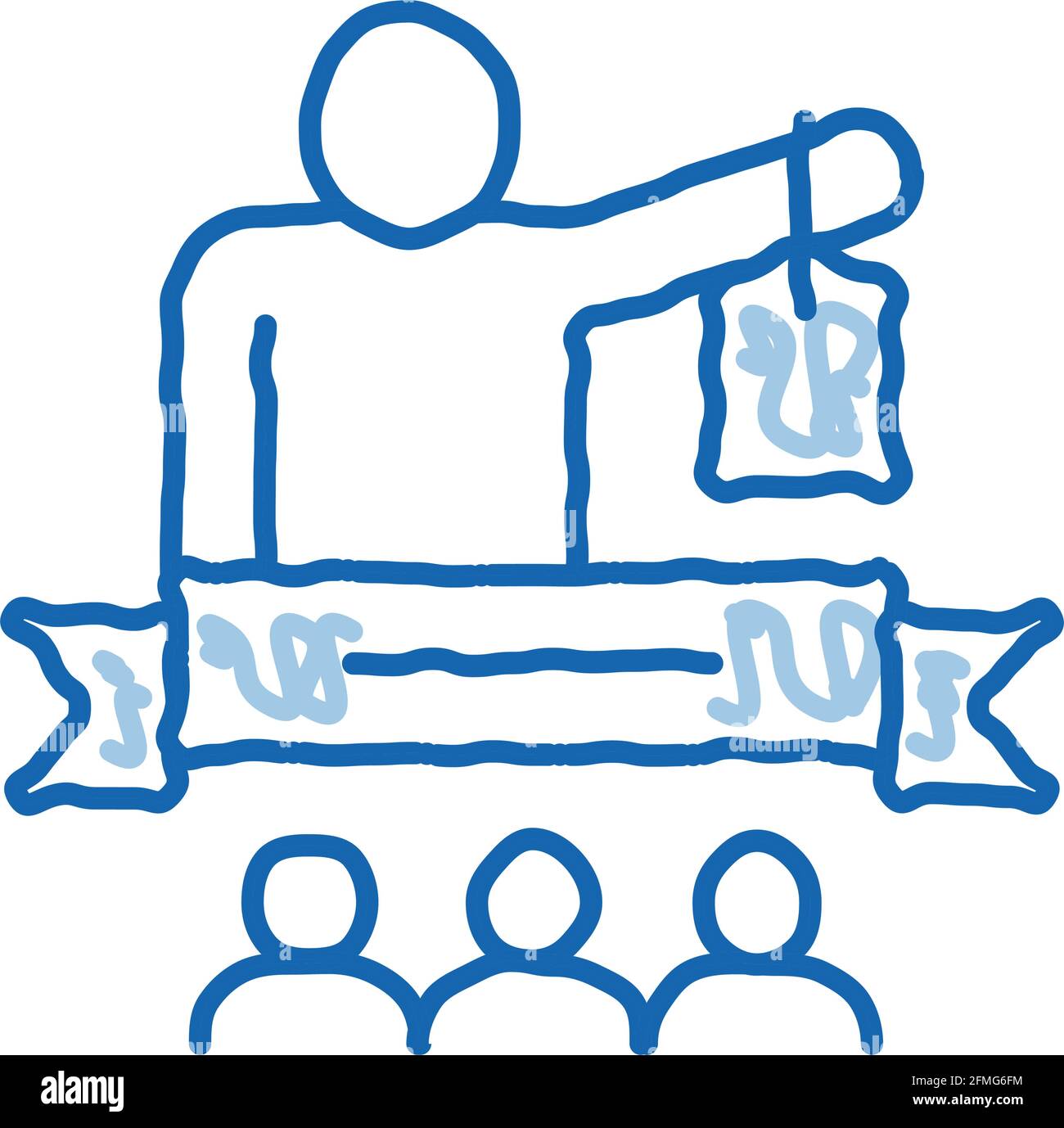 Human Ribbon doodle icon hand drawn illustration Stock Vector Image ...