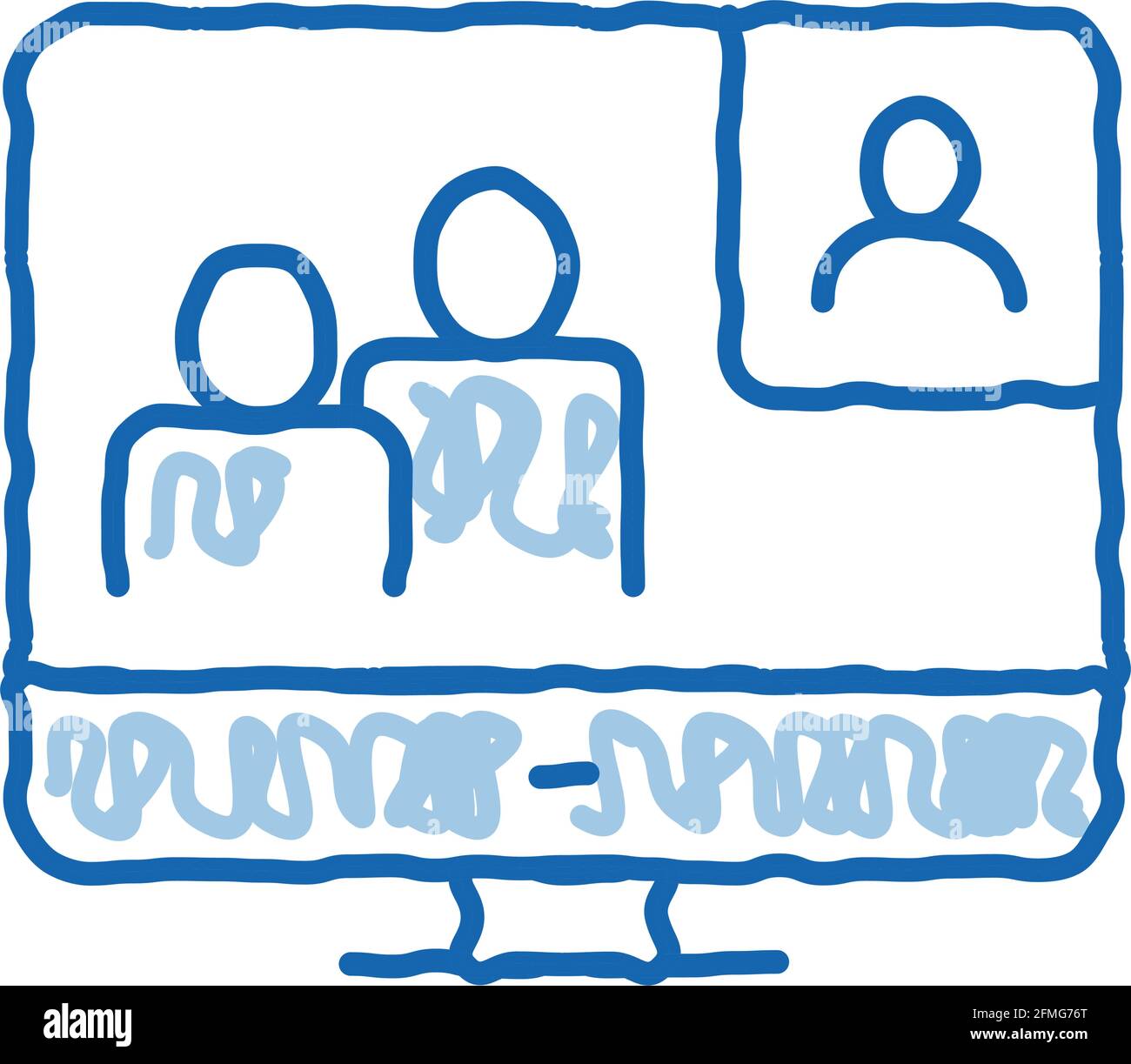 Online Connection doodle icon hand drawn illustration Stock Vector ...