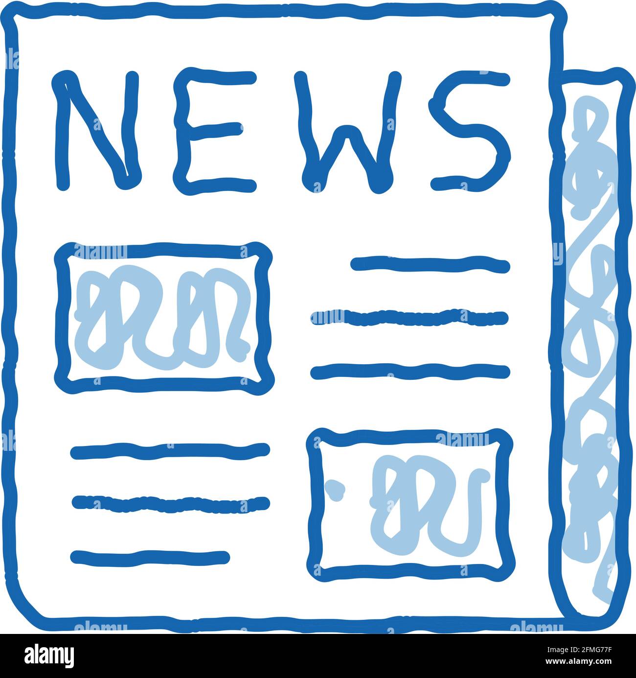 News Newspaper doodle icon hand drawn illustration Stock Vector Image ...