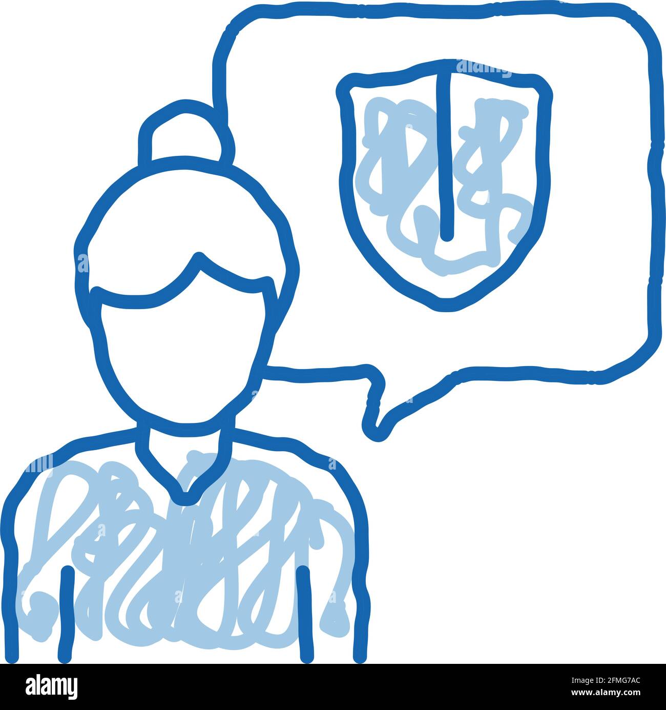 Old Woman Shield doodle icon hand drawn illustration Stock Vector Image ...