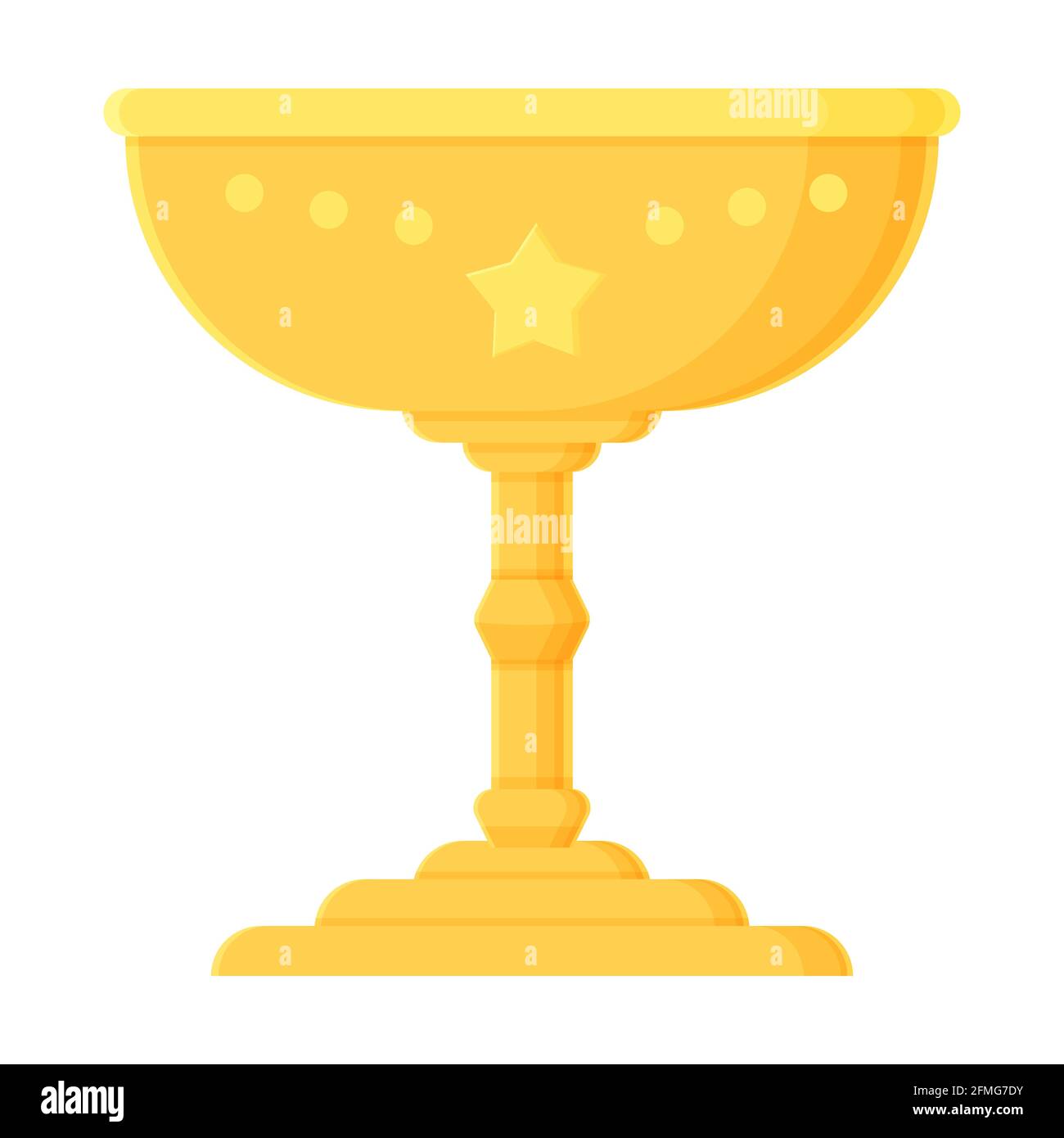 Cartoon winner cup object. Golden trophy with crown. Prize, success ...