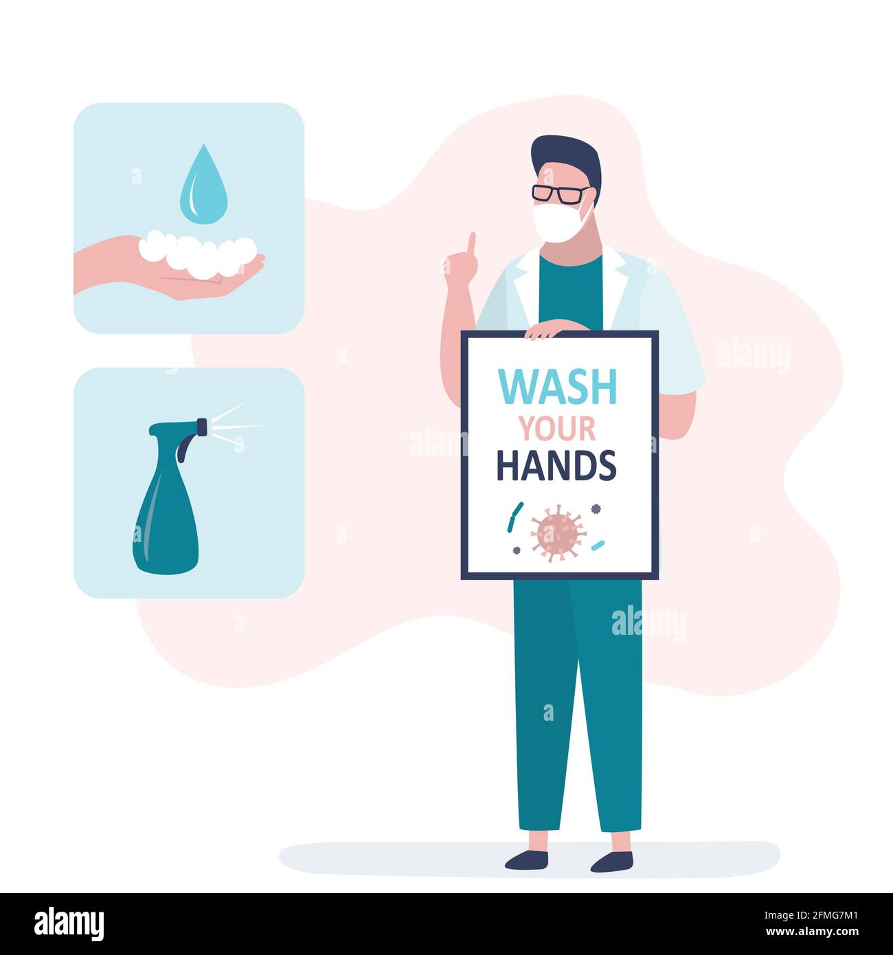 Doctor disinfecting Stock Vector Images - Alamy