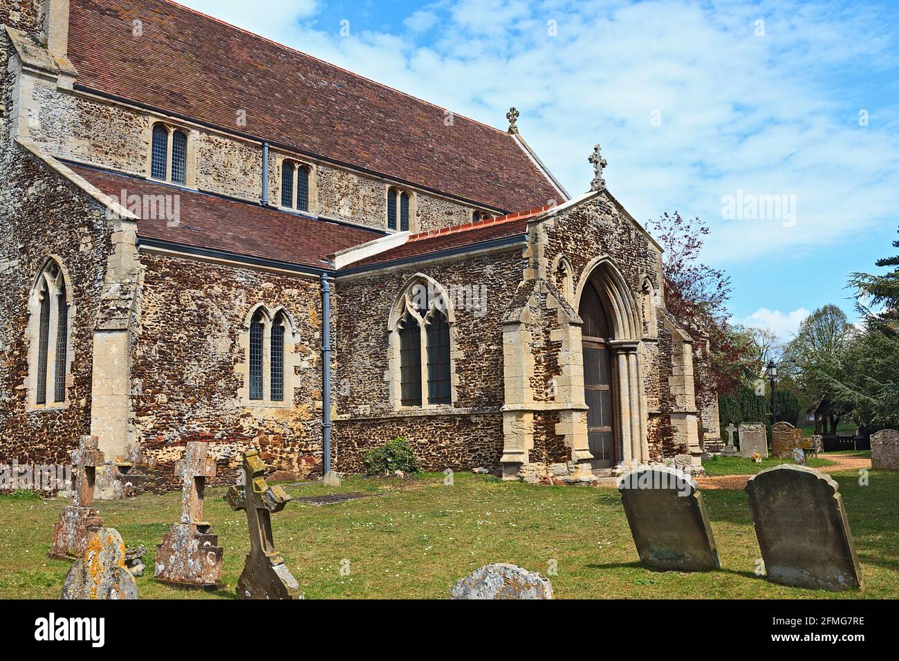 13th century St Peter's Church, Wolferton, Sandringham, Norfok, UK ...