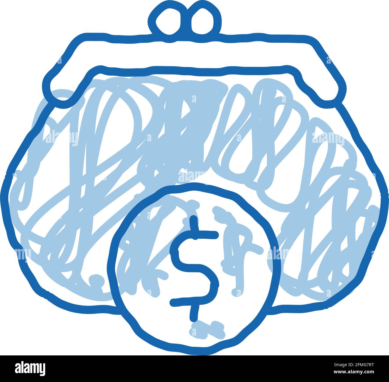 Wallet Coin Money doodle icon hand drawn illustration Stock Vector ...