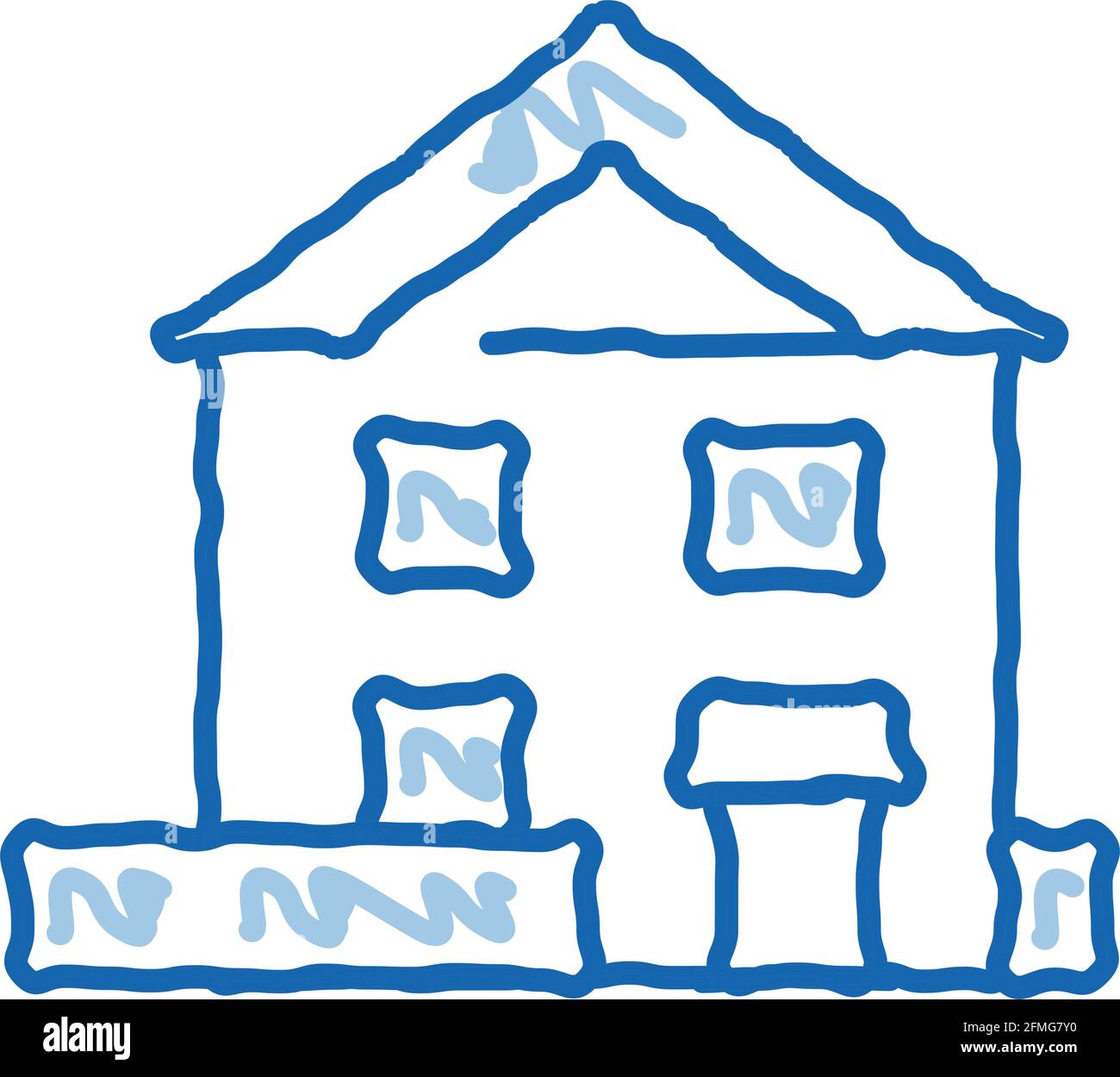 House Building doodle icon hand drawn illustration Stock Vector Image ...