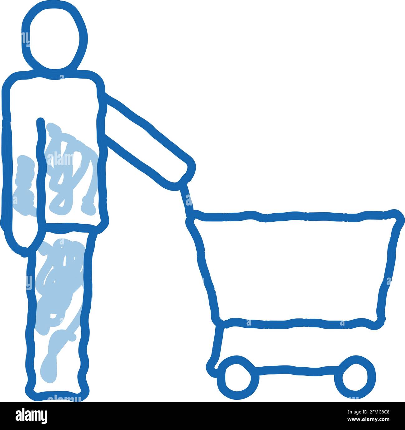 Customer Cart doodle icon hand drawn illustration Stock Vector Image ...