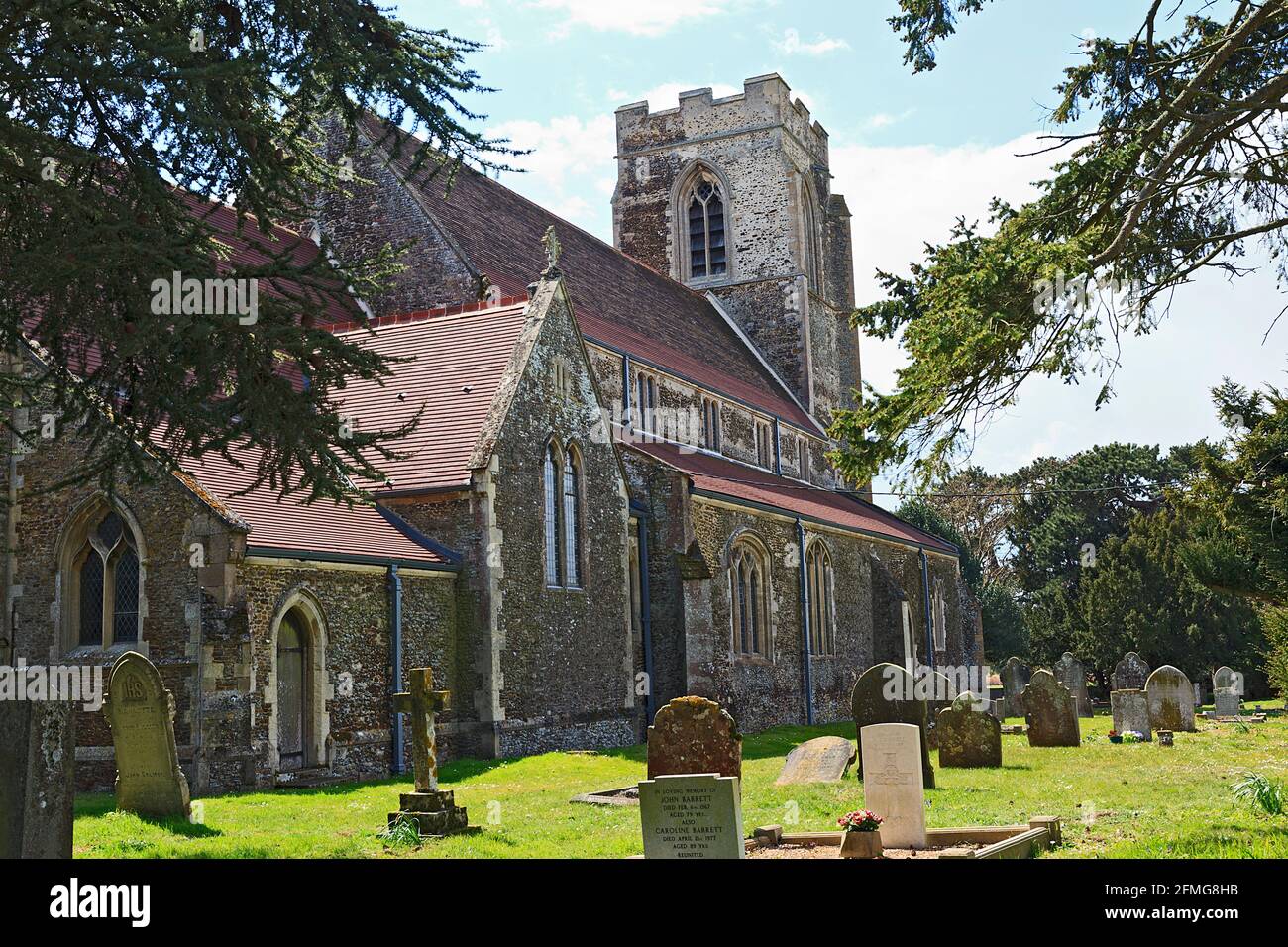 13th century St Peter's Church, Wolferton, Sandringham, Norfok, UK ...