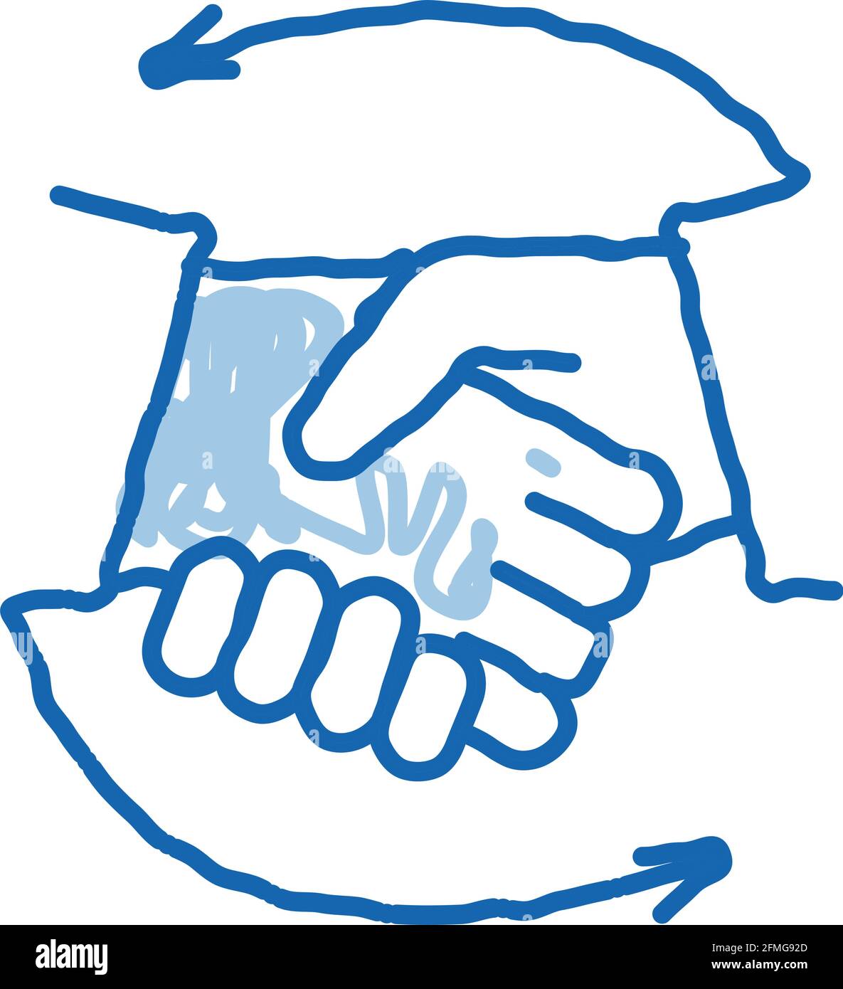 Handshake doodle icon hand drawn illustration Stock Vector Image & Art ...