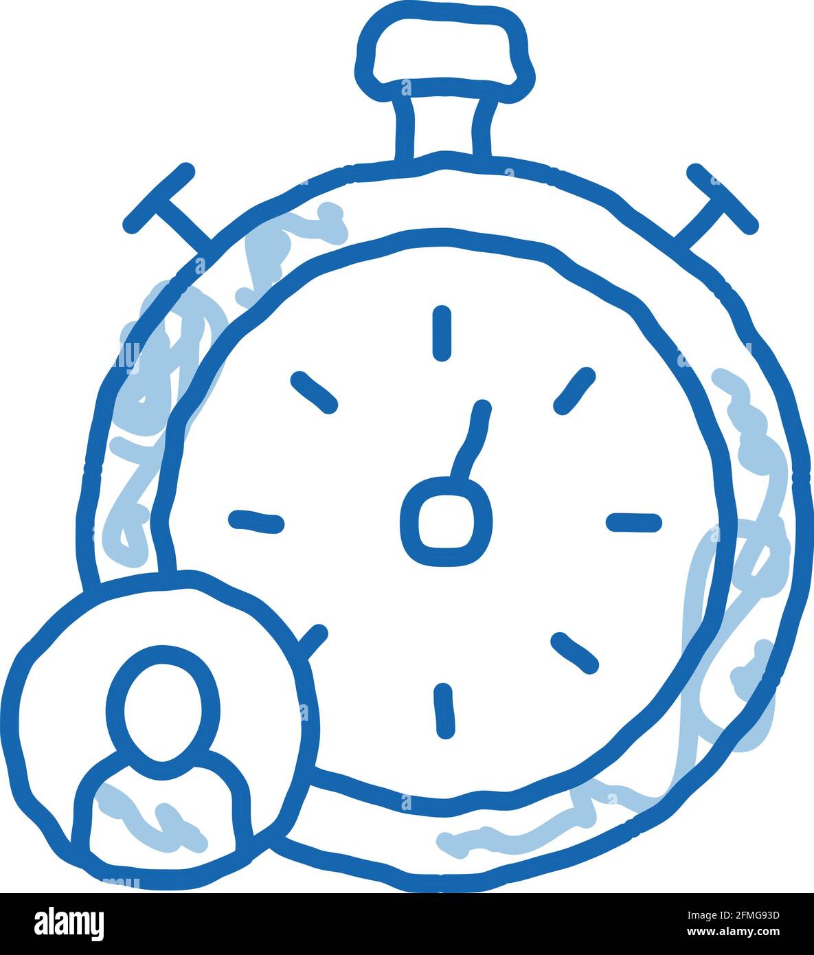 Stopwatch Human doodle icon hand drawn illustration Stock Vector Image ...