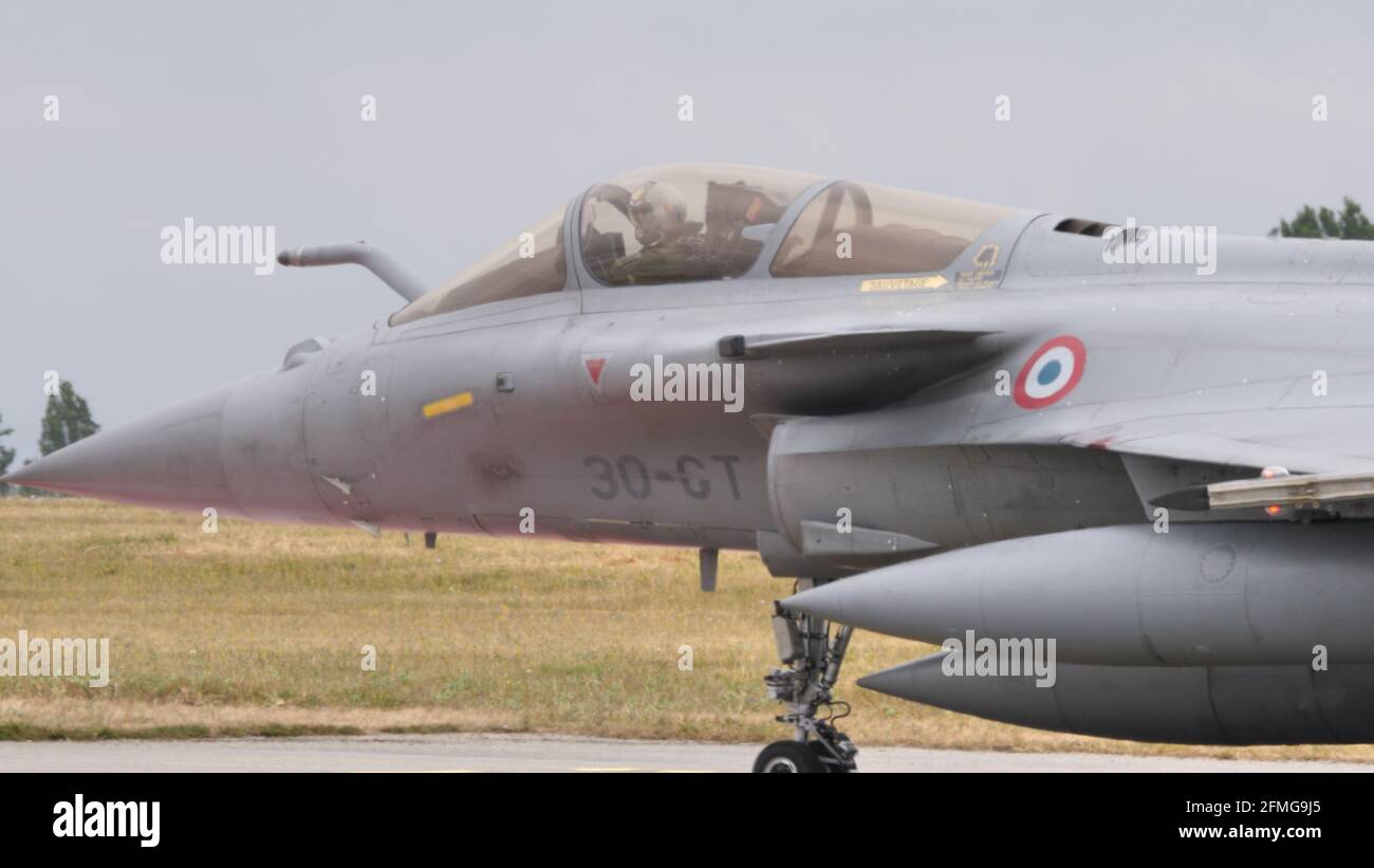 Evreux Air Base France JULY, 14, 2019 Dassault Rafale of French Air and ...