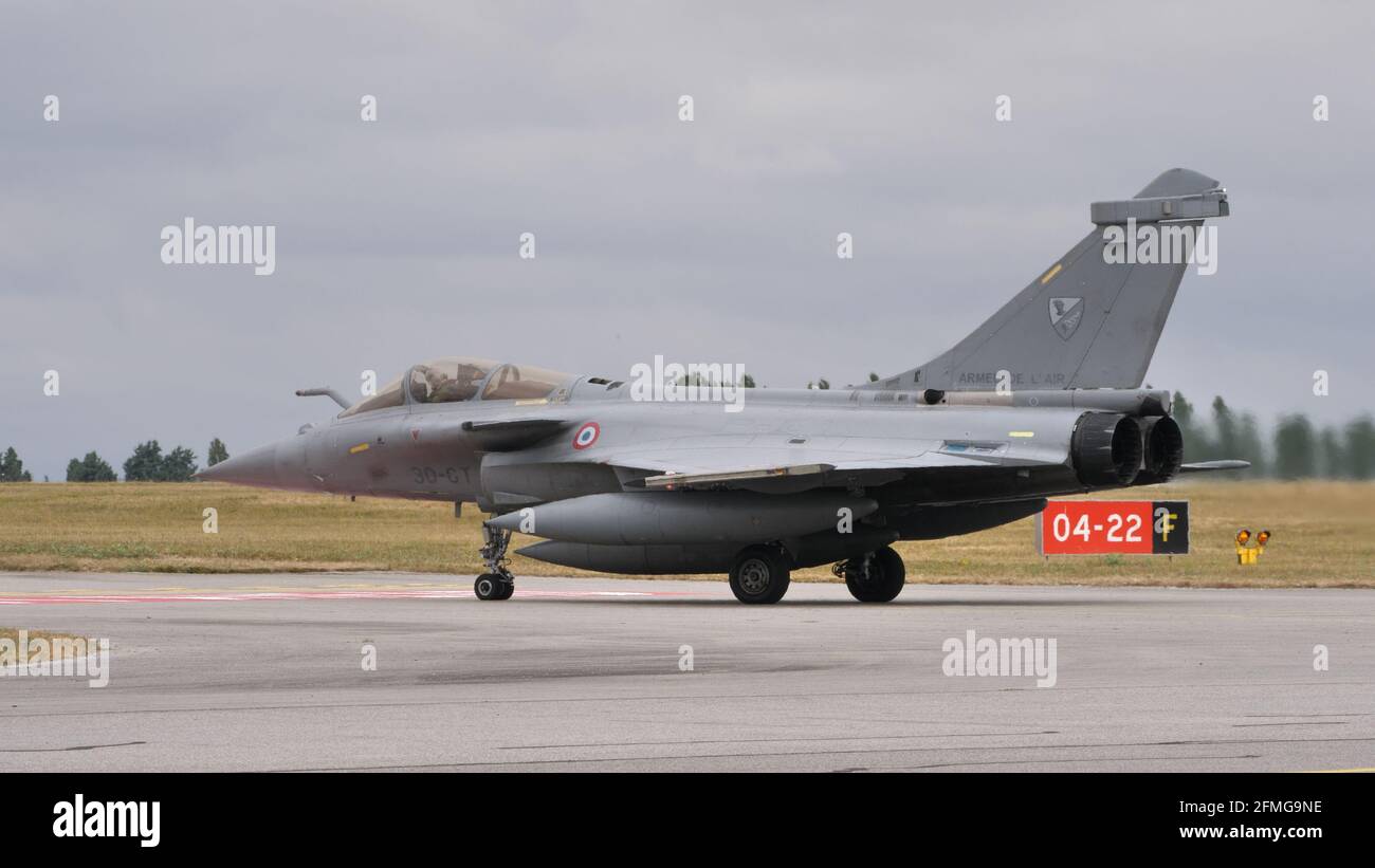 Evreux Air Base France JULY, 14, 2019 Dassault Rafale of French Air and ...