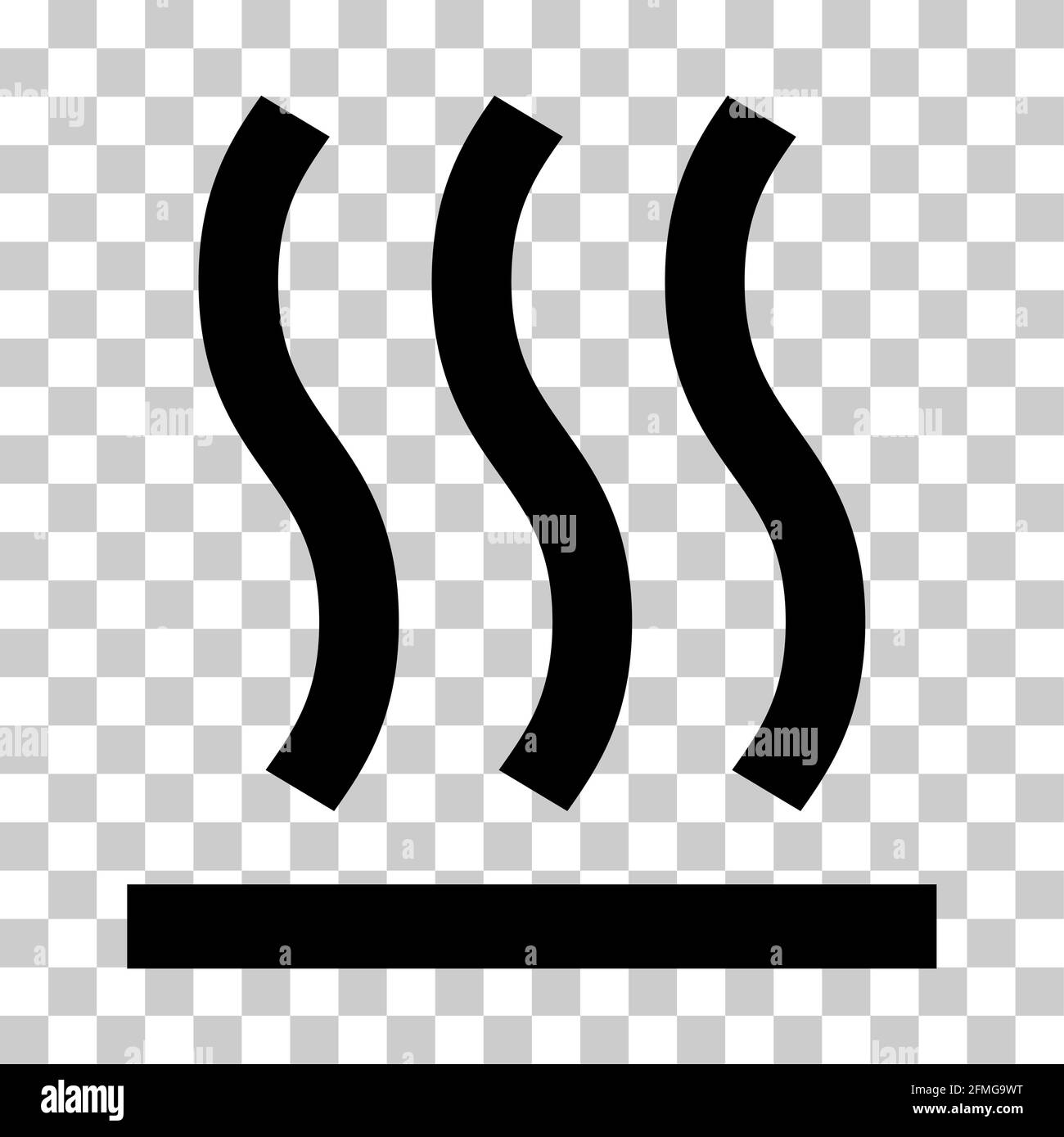 Hot surface icon, safety graphic information symbol, risk notice ...