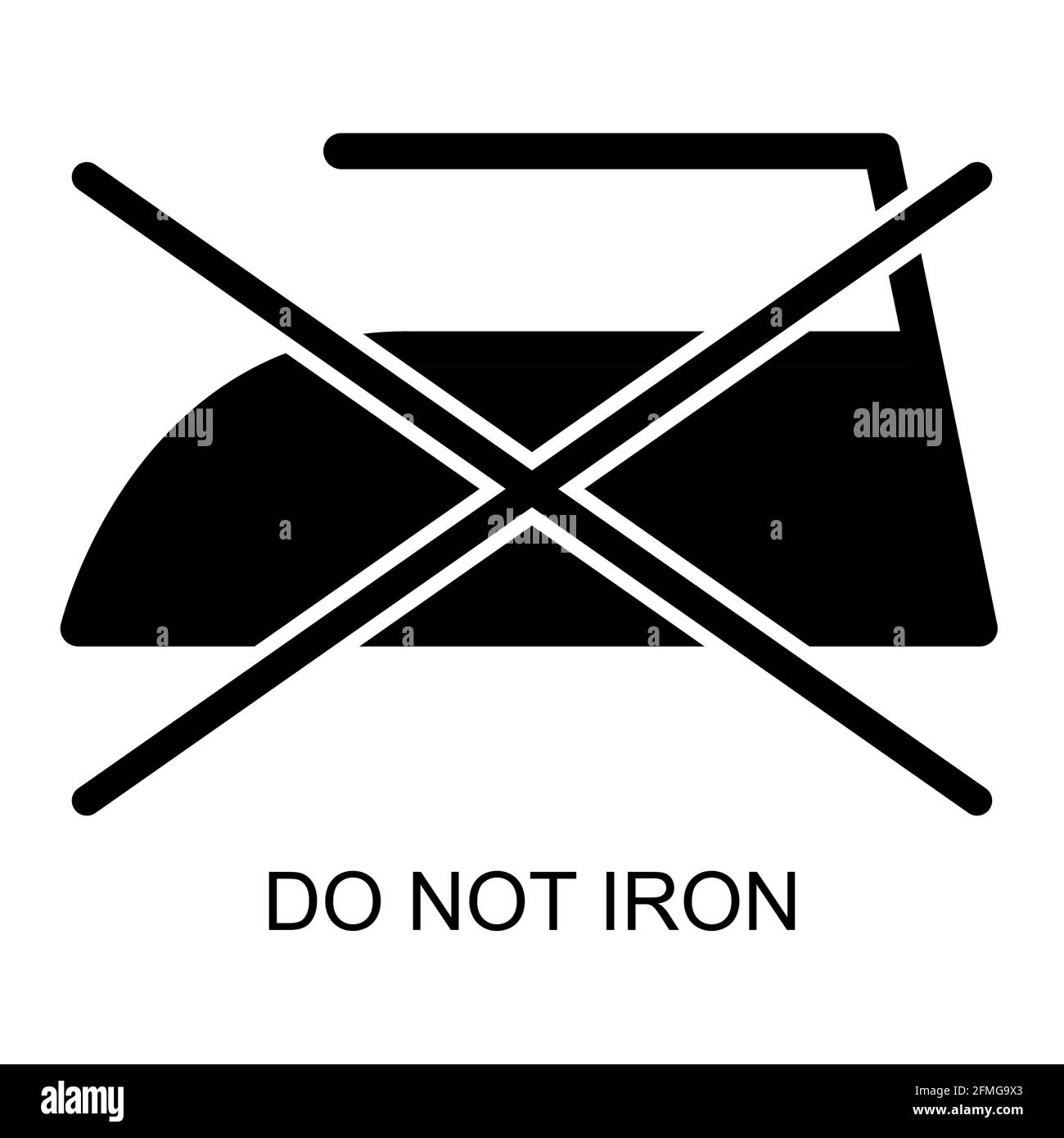 Don´t black iron flat icon isolated on white background. No ironing ...