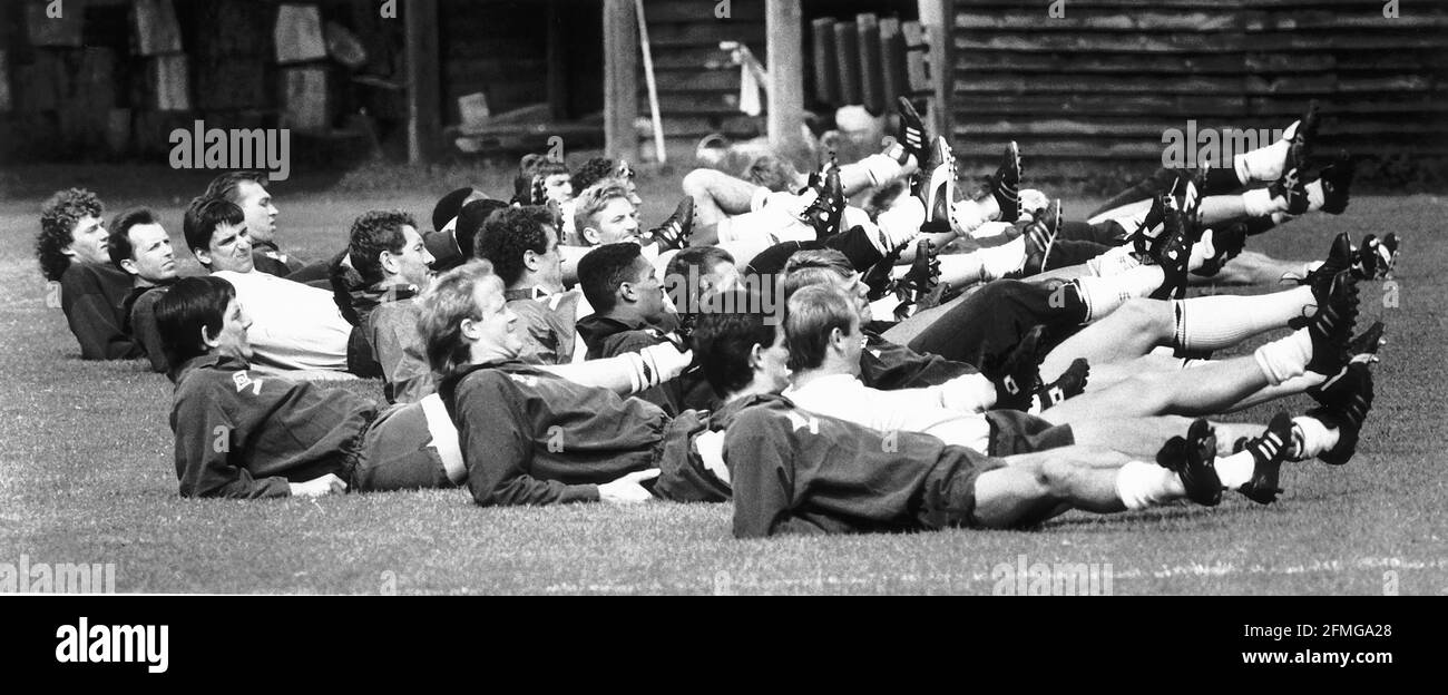The England football team in training at Bisham Abbey for the final ...