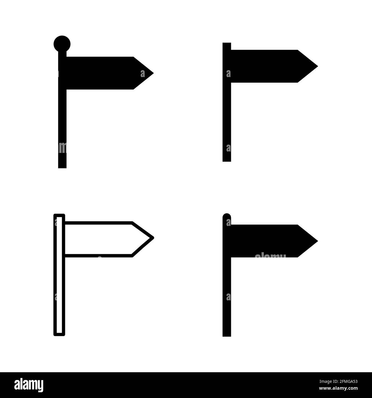 Set of signpost street vector illustration, collection of road arrow ...