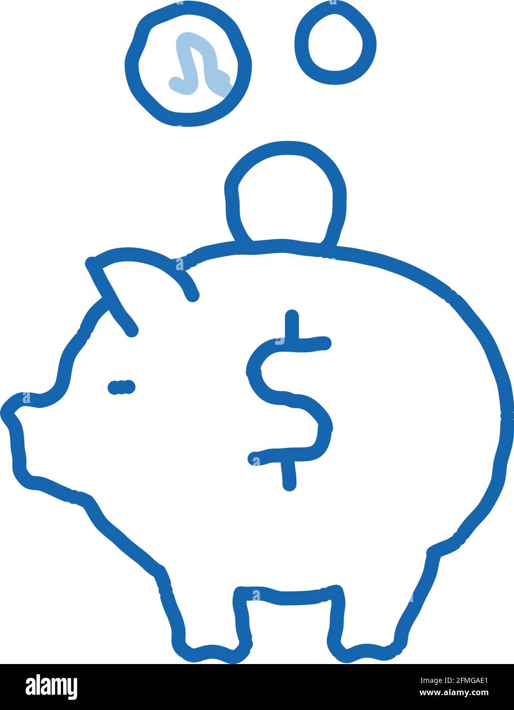 Pig Money Box doodle icon hand drawn illustration Stock Vector Image ...