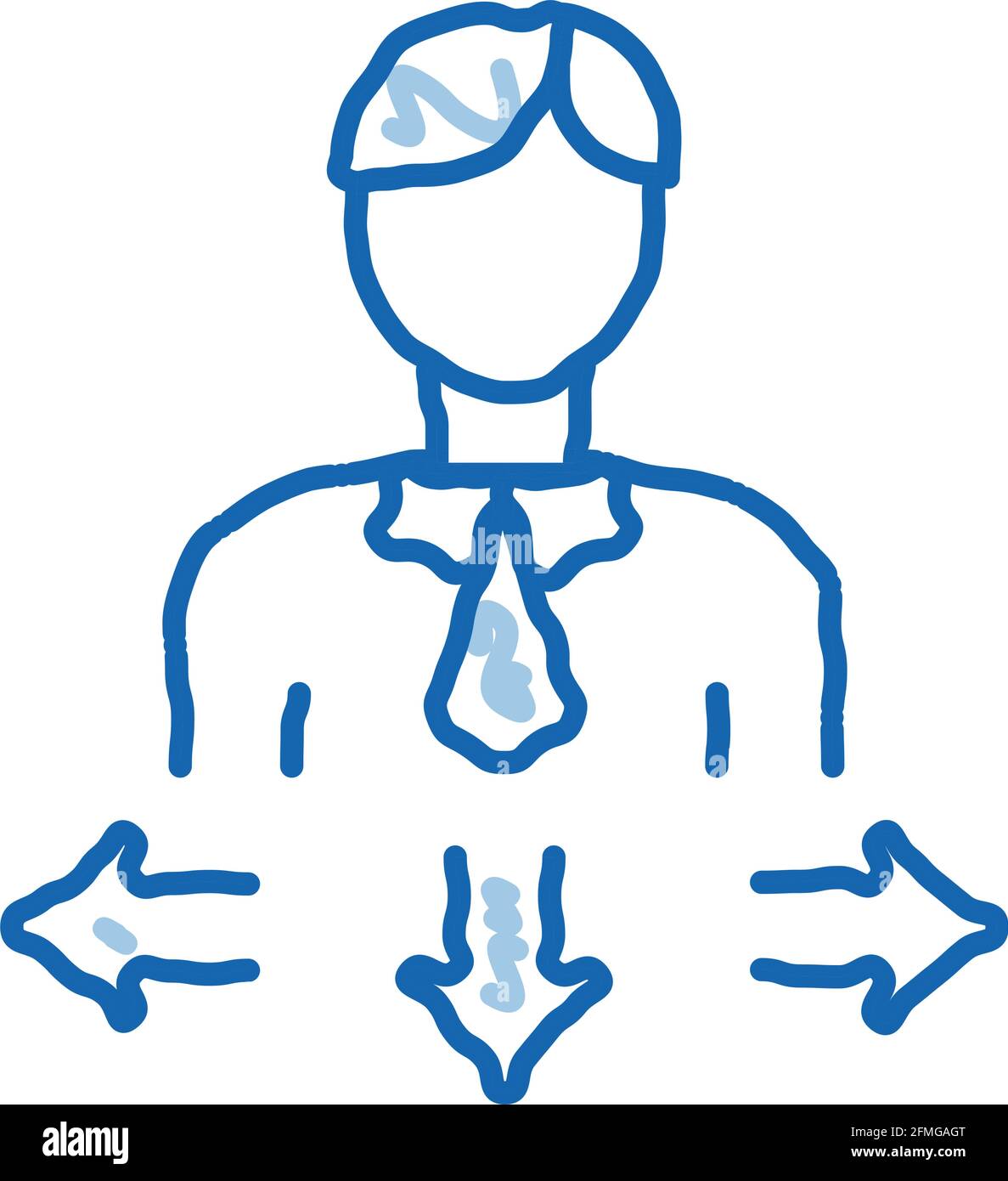 Human Man Arrows doodle icon hand drawn illustration Stock Vector Image ...