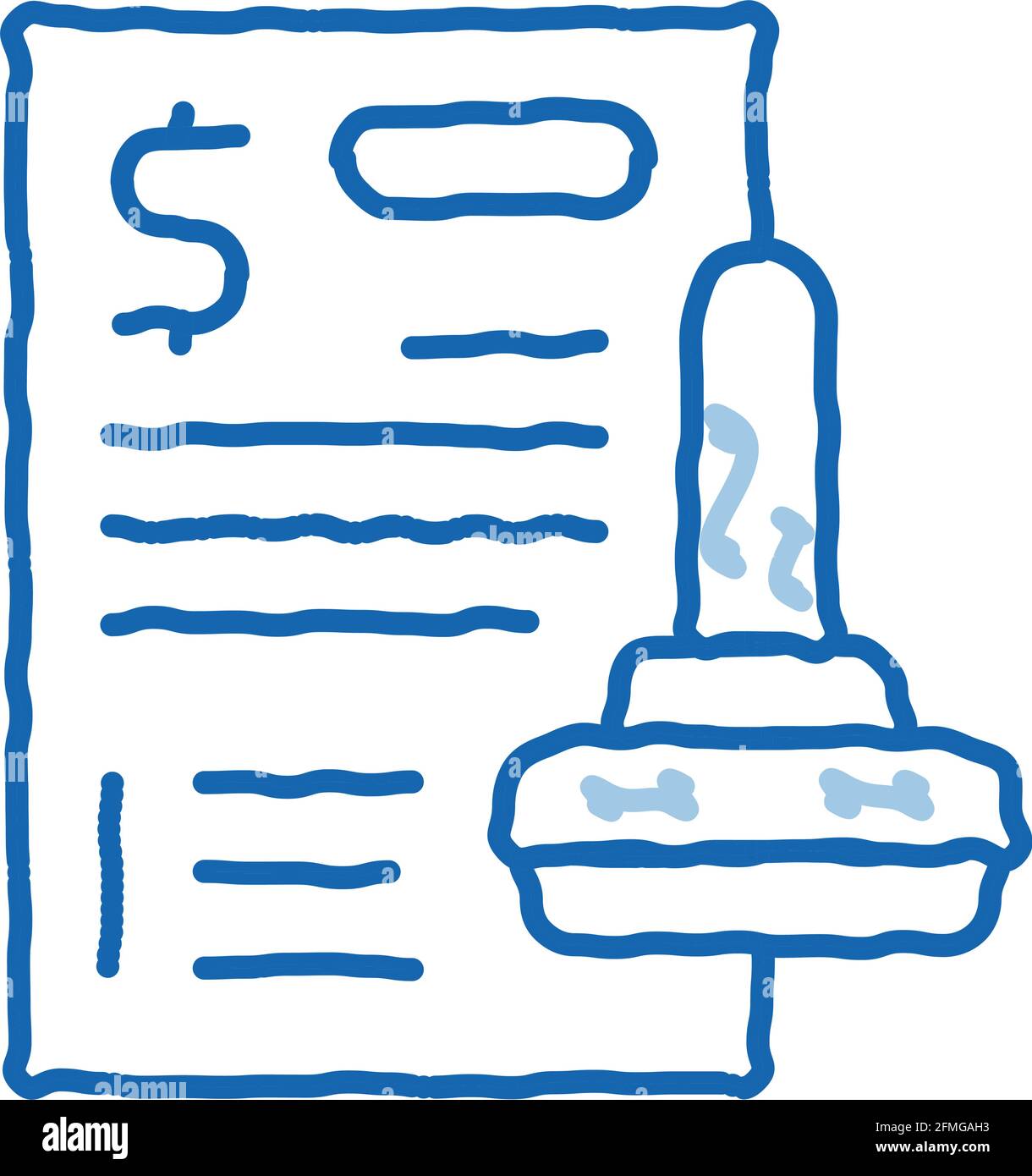 Stamp Document doodle icon hand drawn illustration Stock Vector Image ...