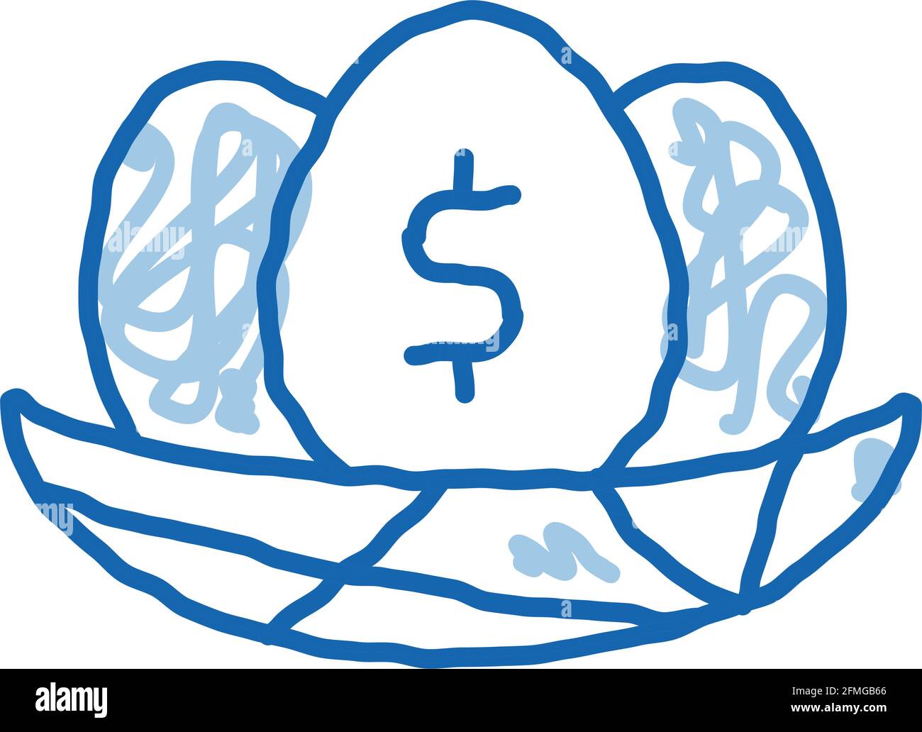 Dollar Mark Eggs doodle icon hand drawn illustration Stock Vector Image ...