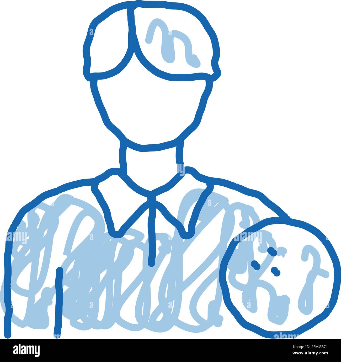Man Bowling Gamer doodle icon hand drawn illustration Stock Vector ...