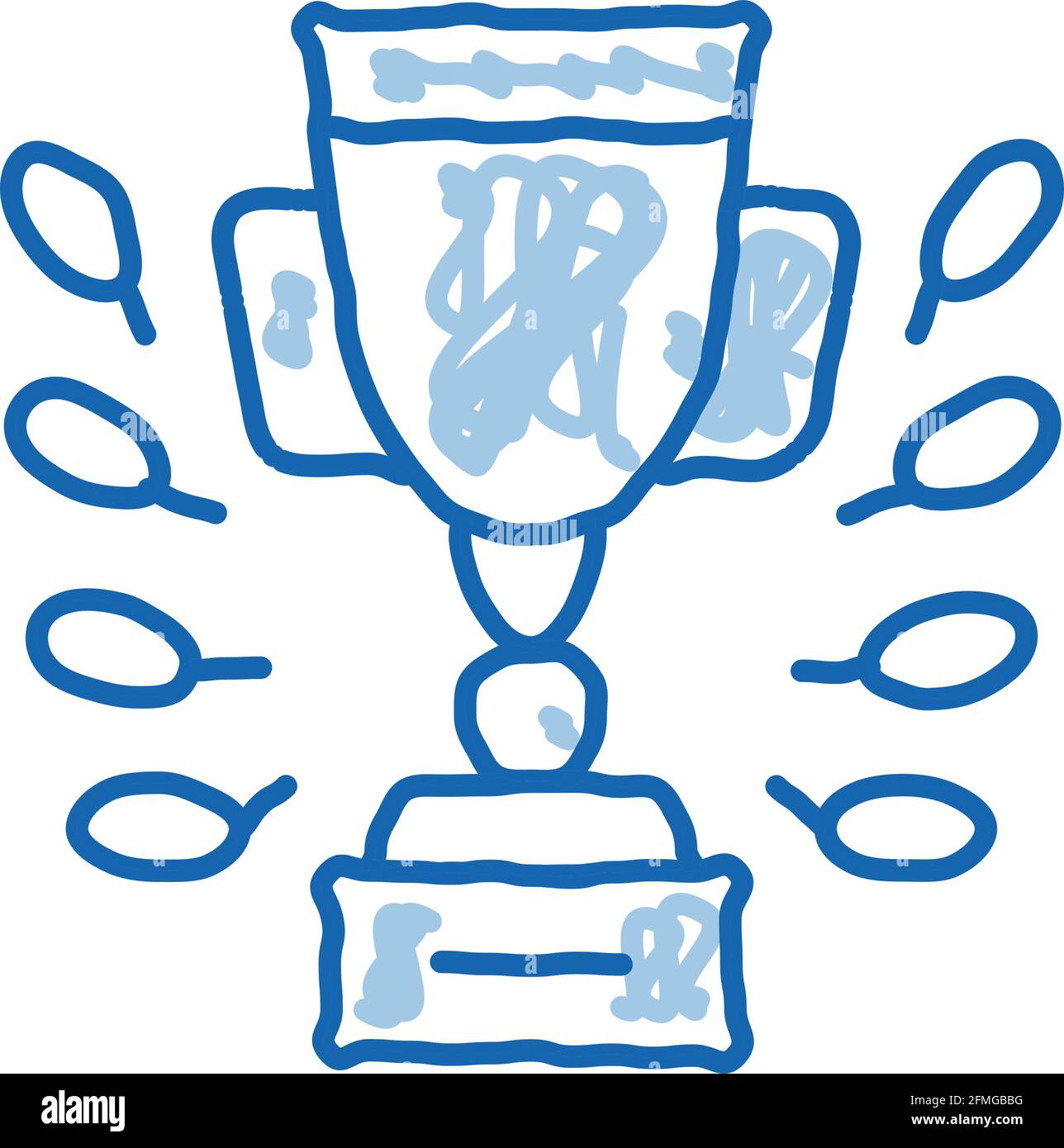 Champion Cup doodle icon hand drawn illustration Stock Vector Image ...