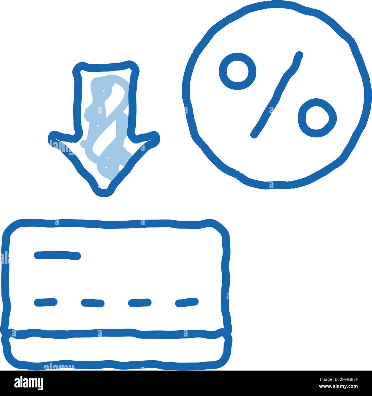 Card Percentage doodle icon hand drawn illustration Stock Vector Image ...