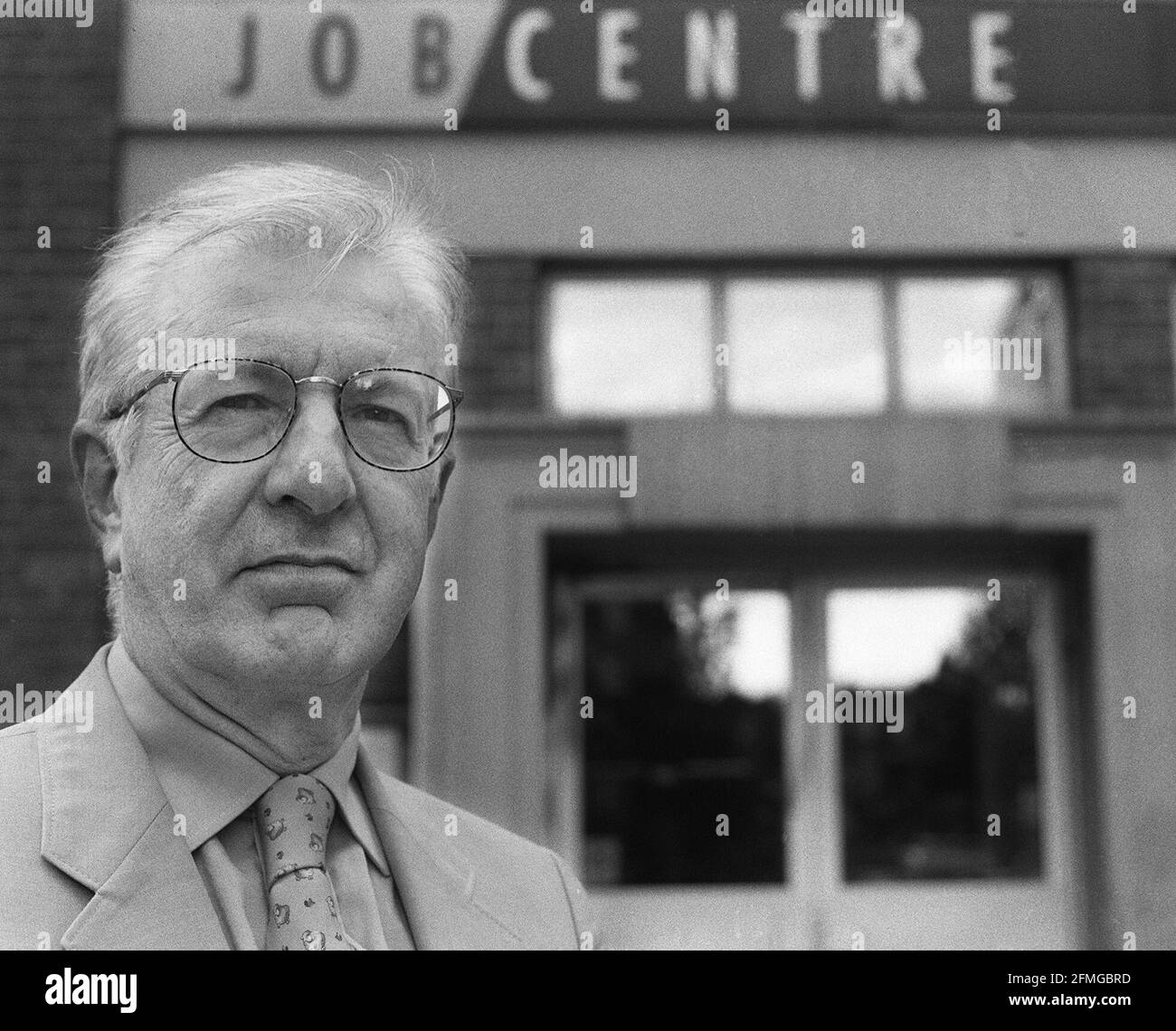 PROFESSOR RICHARD LAYARD IN FRONT OF A JOB CENTRE IN CENTRAL LONDON ...