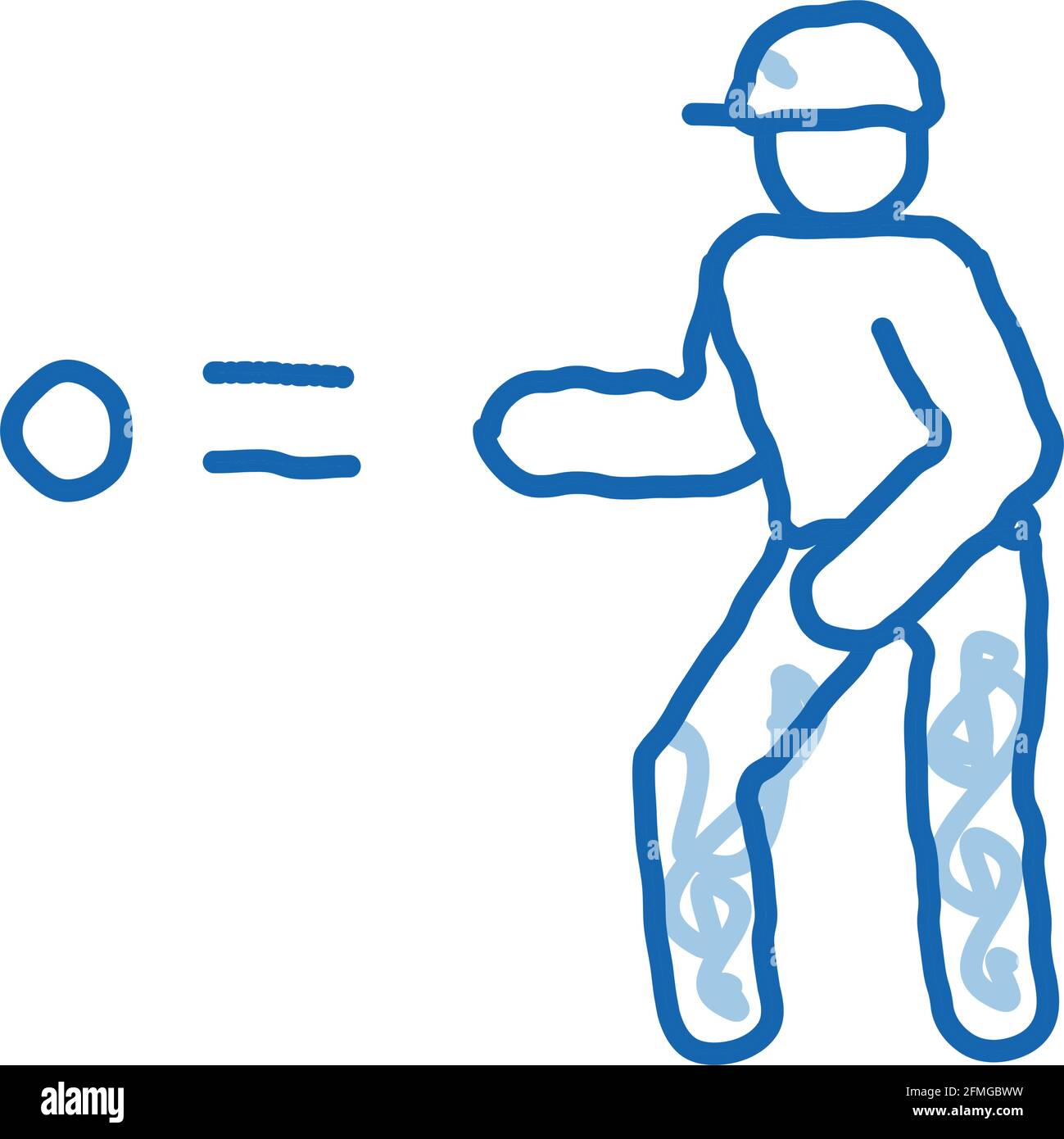 Player Throw Ball doodle icon hand drawn illustration Stock Vector ...