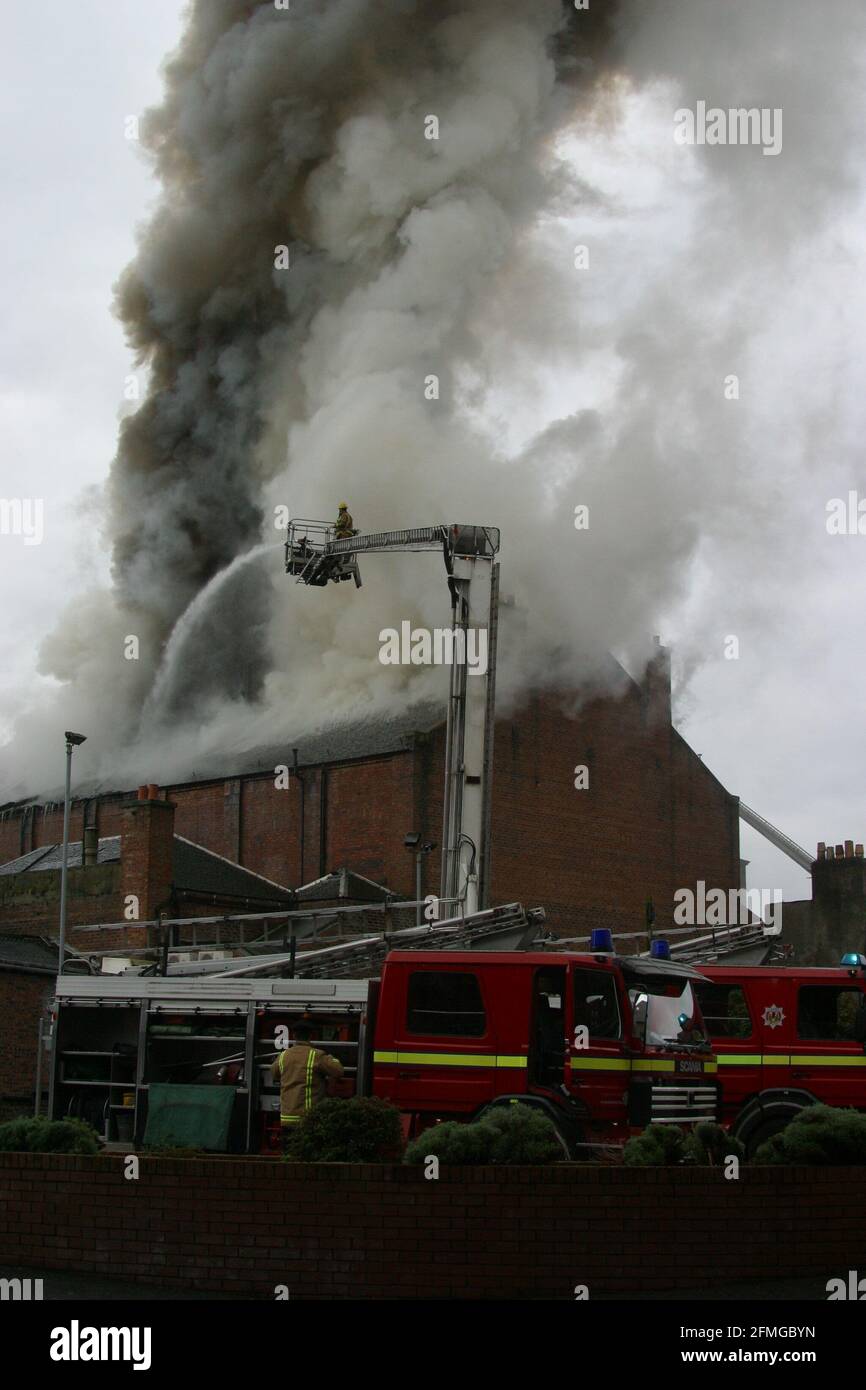 Burning building in Ayr, Ayrshire, Scotland, UK. Scottish Fire & rescue ...