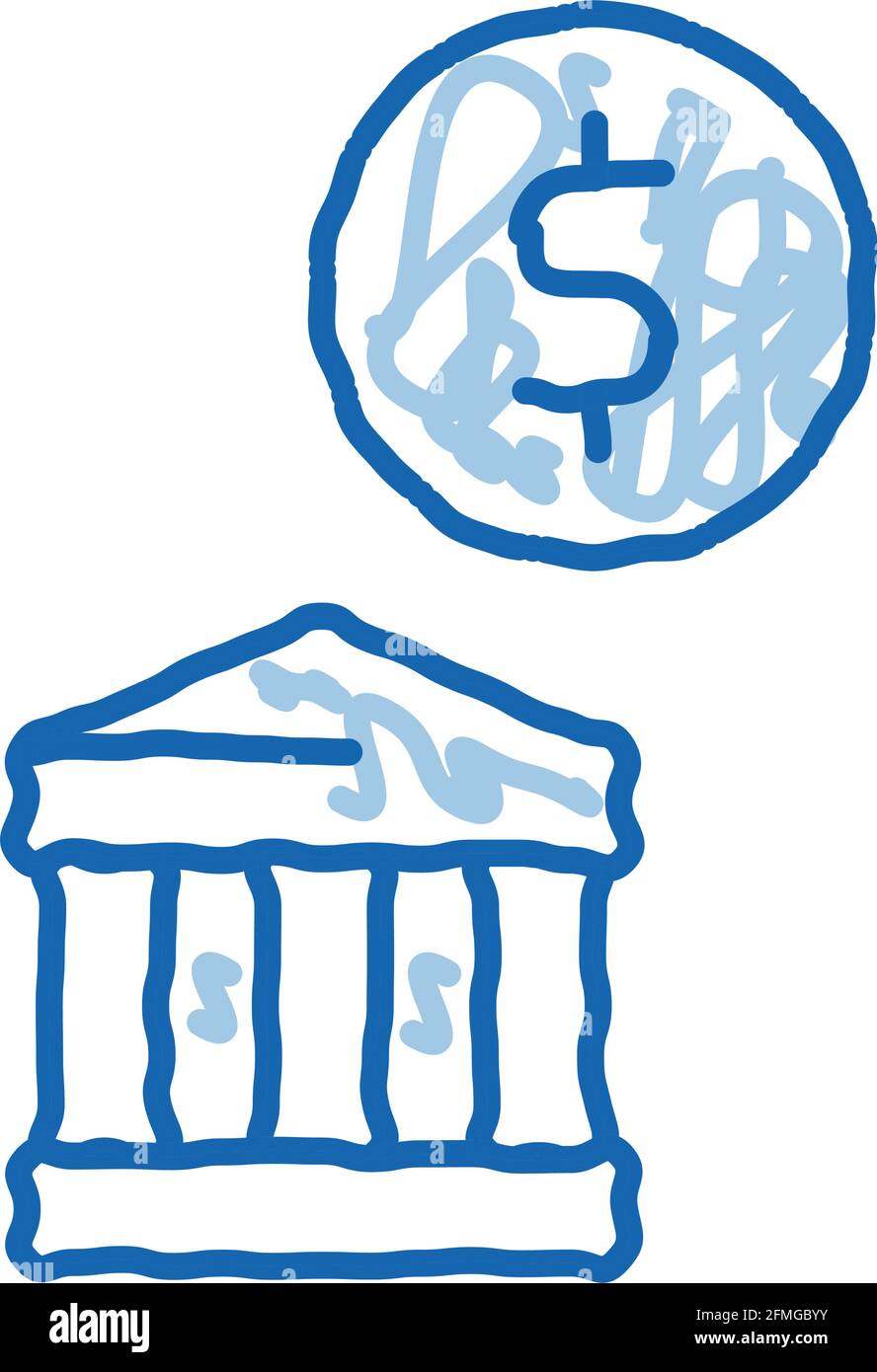 Building Coin doodle icon hand drawn illustration Stock Vector Image ...